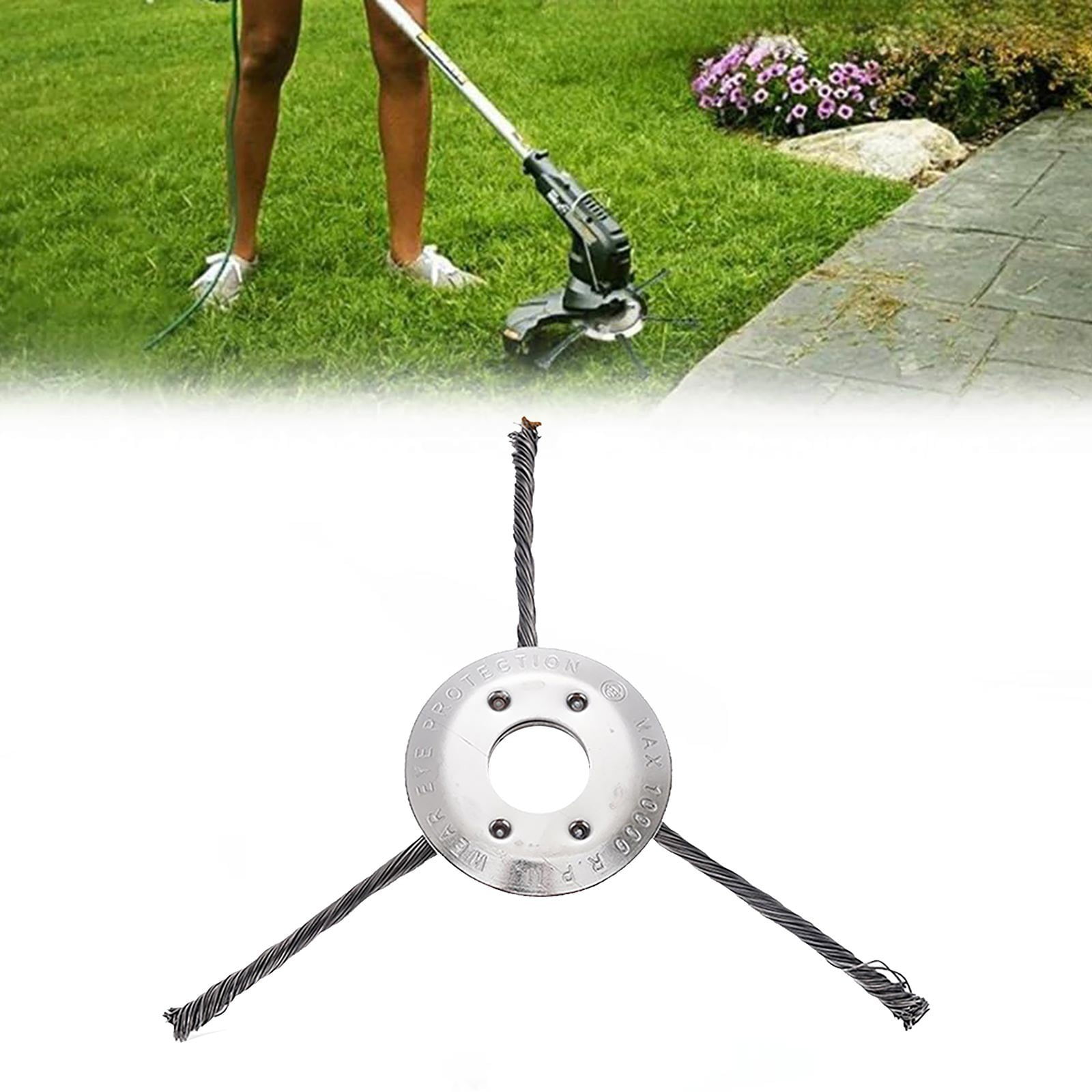 Luysn Wire Trimmer Heads,Three Blade Steel Wire Grass Cutting Heads ...