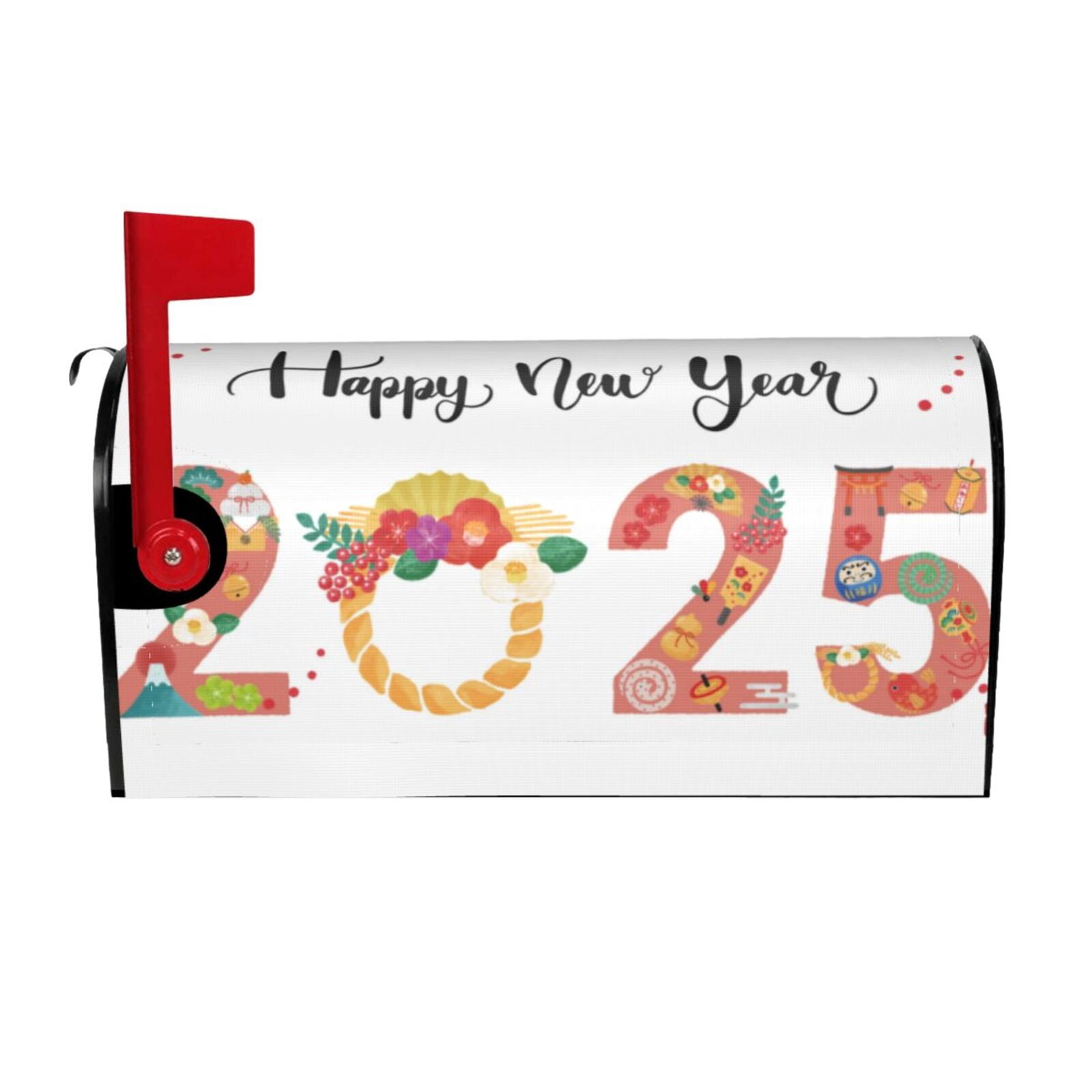 Luyuia 2025 New Year'S Print Magnetic Winter Mailbox Cover, Decorative ...