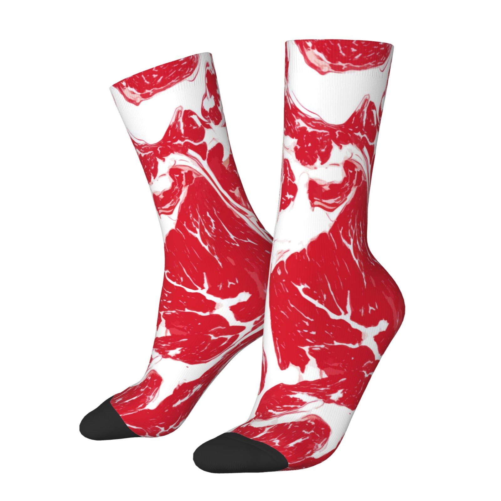 Luyuia Abstract meat Print Unisex Crew Socks, Casual and Athletic Socks ...
