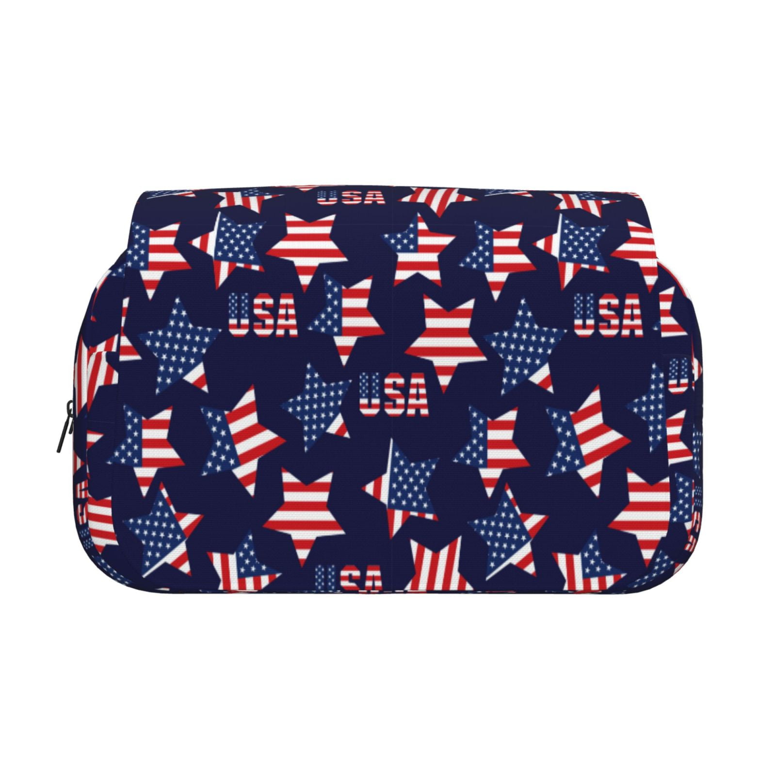 Luyuia American Stars Pattern Double Zipper Pen Case Oxford Clamshell ...