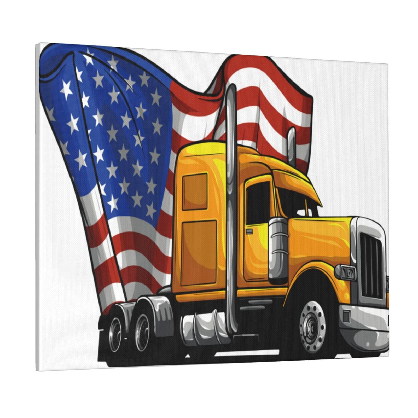 Luyuia American Truck Print Canvas Wall Art Print Paintings Modern ...