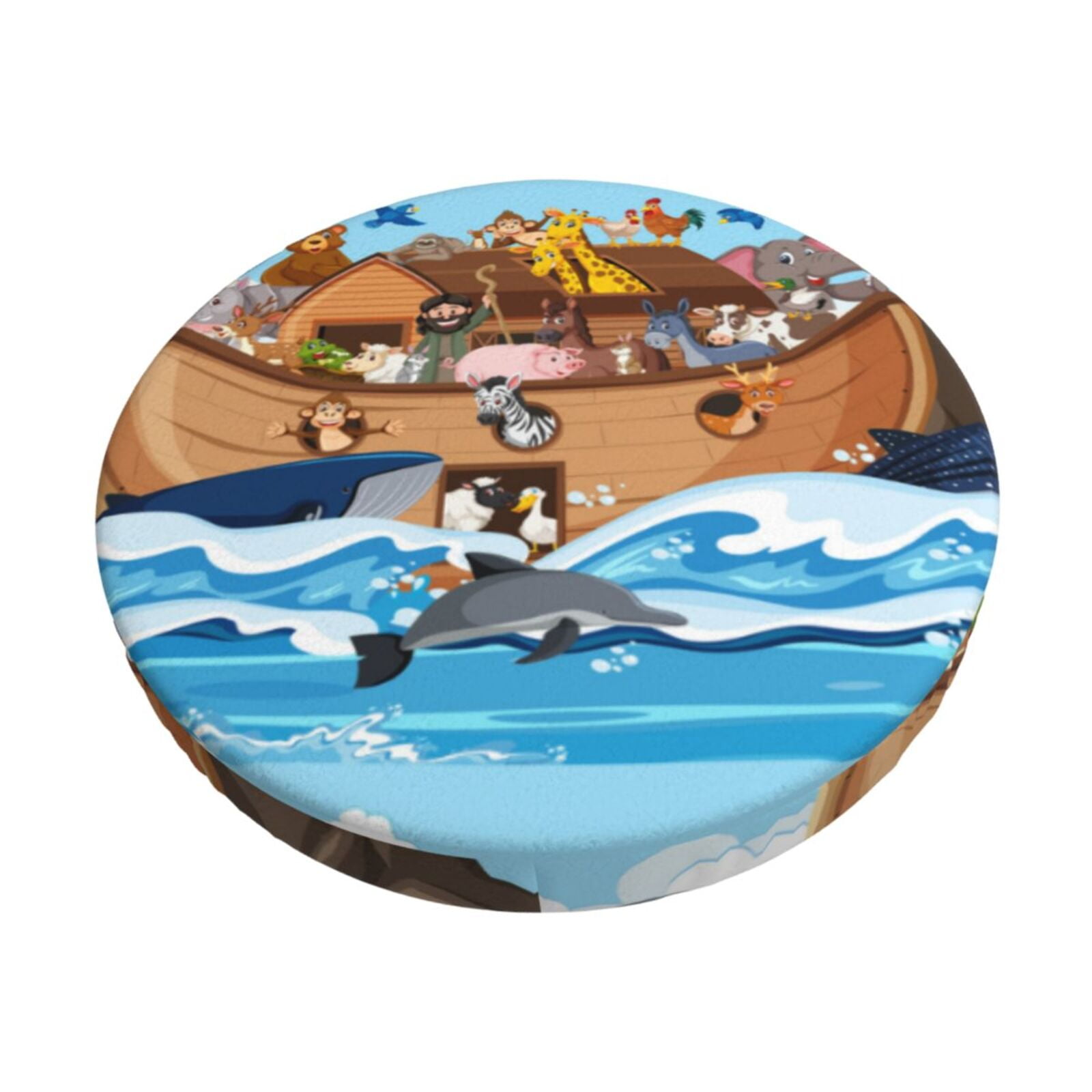Luyuia Animals on Noah's Ark Floating Print Bar Stool Cover Cushion ...
