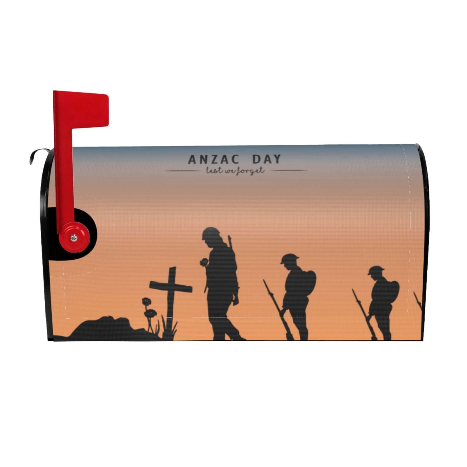 Luyuia Anzac Day Print Magnetic Winter Mailbox Cover, Decorative ...