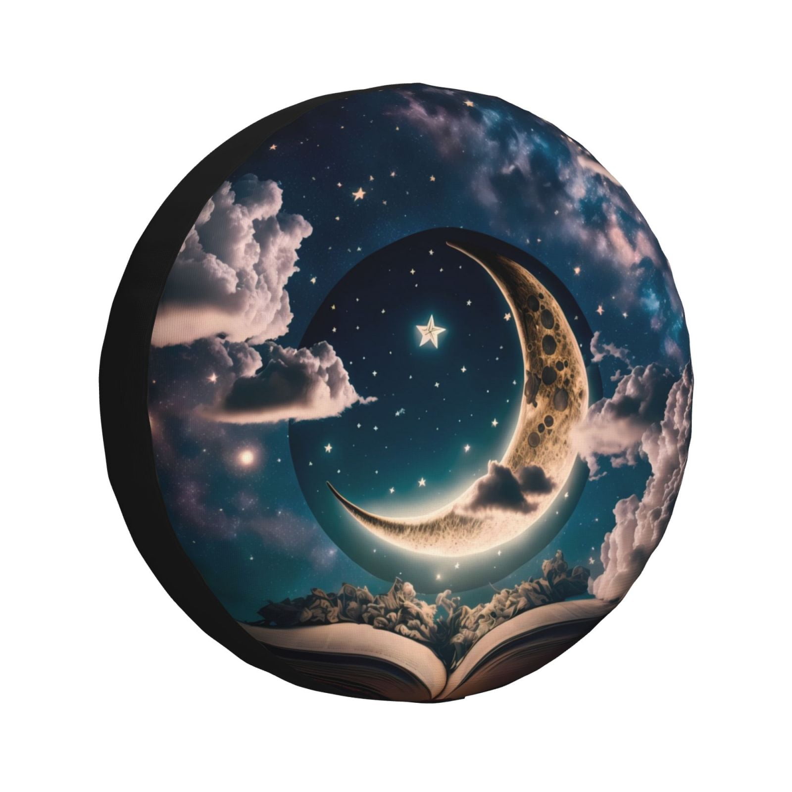 Luyuia Artistic Starry Sky Moon Book Print Waterproof Leather Tire ...
