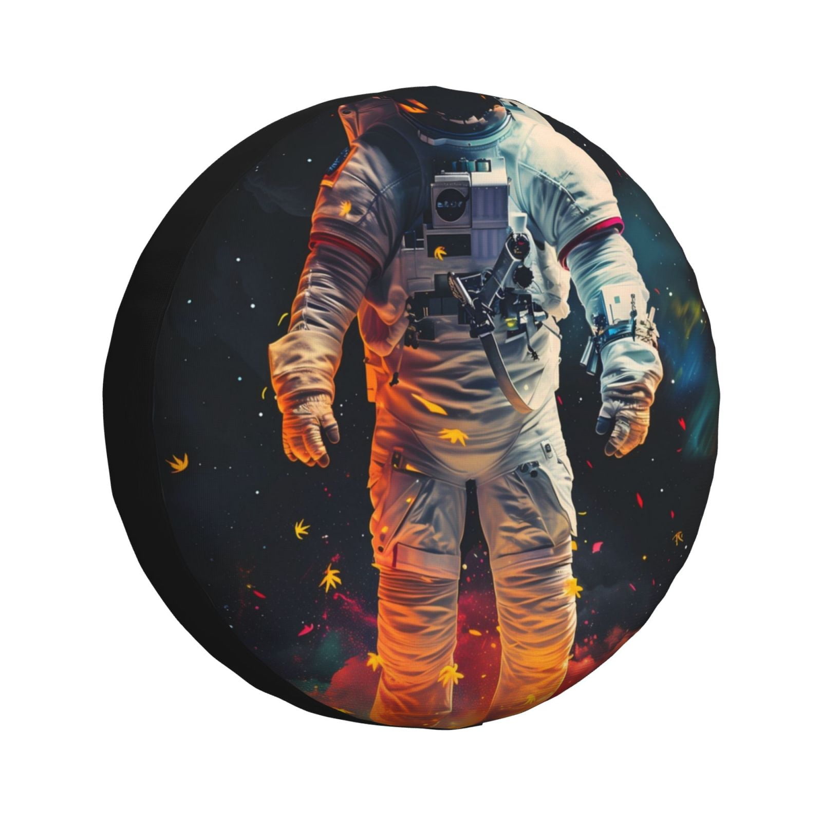Luyuia Astronaut Cosmic Rainbow Print Waterproof Leather Tire Cover ...