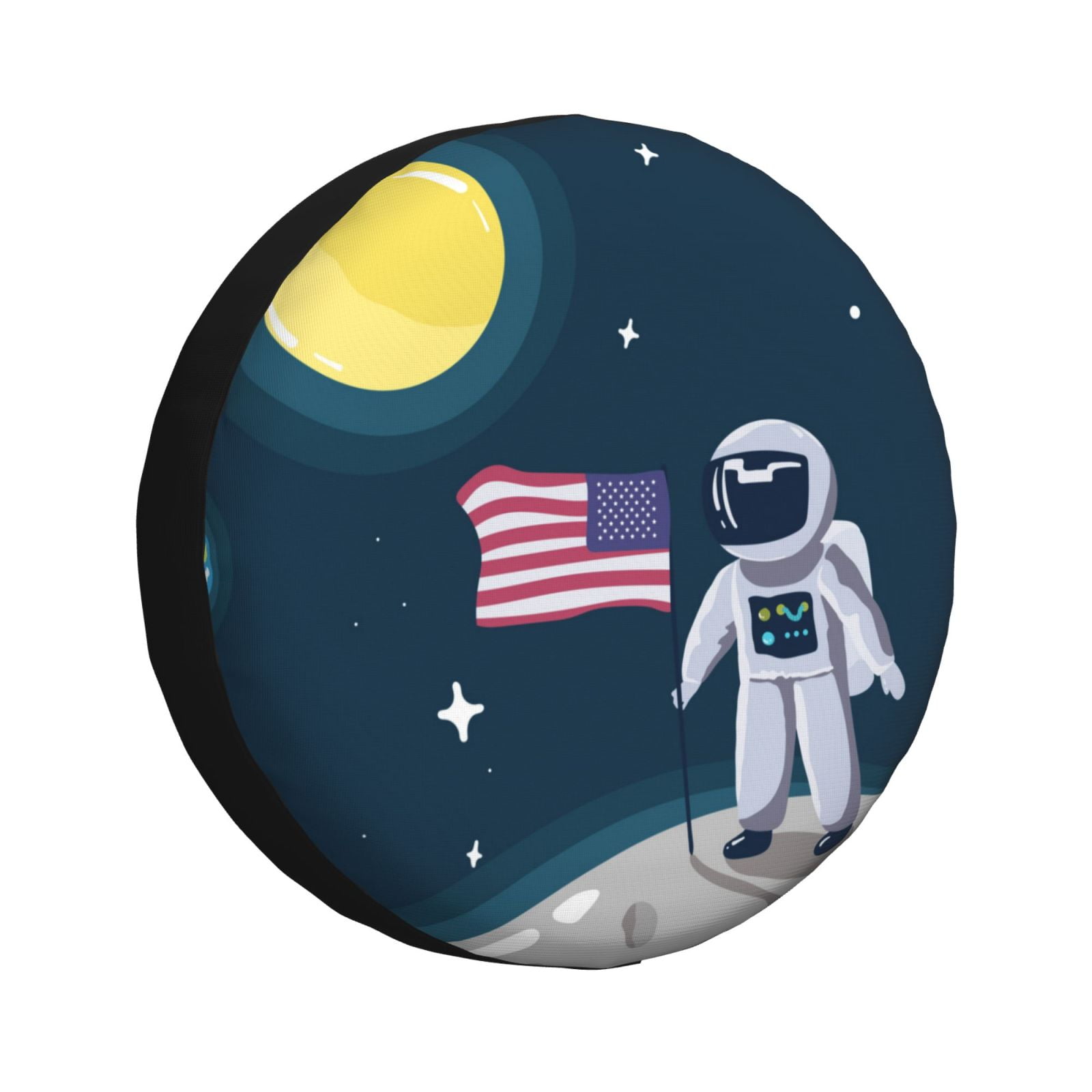 Luyuia Astronaut With USA Flag Print Waterproof Leather Tire Cover ...