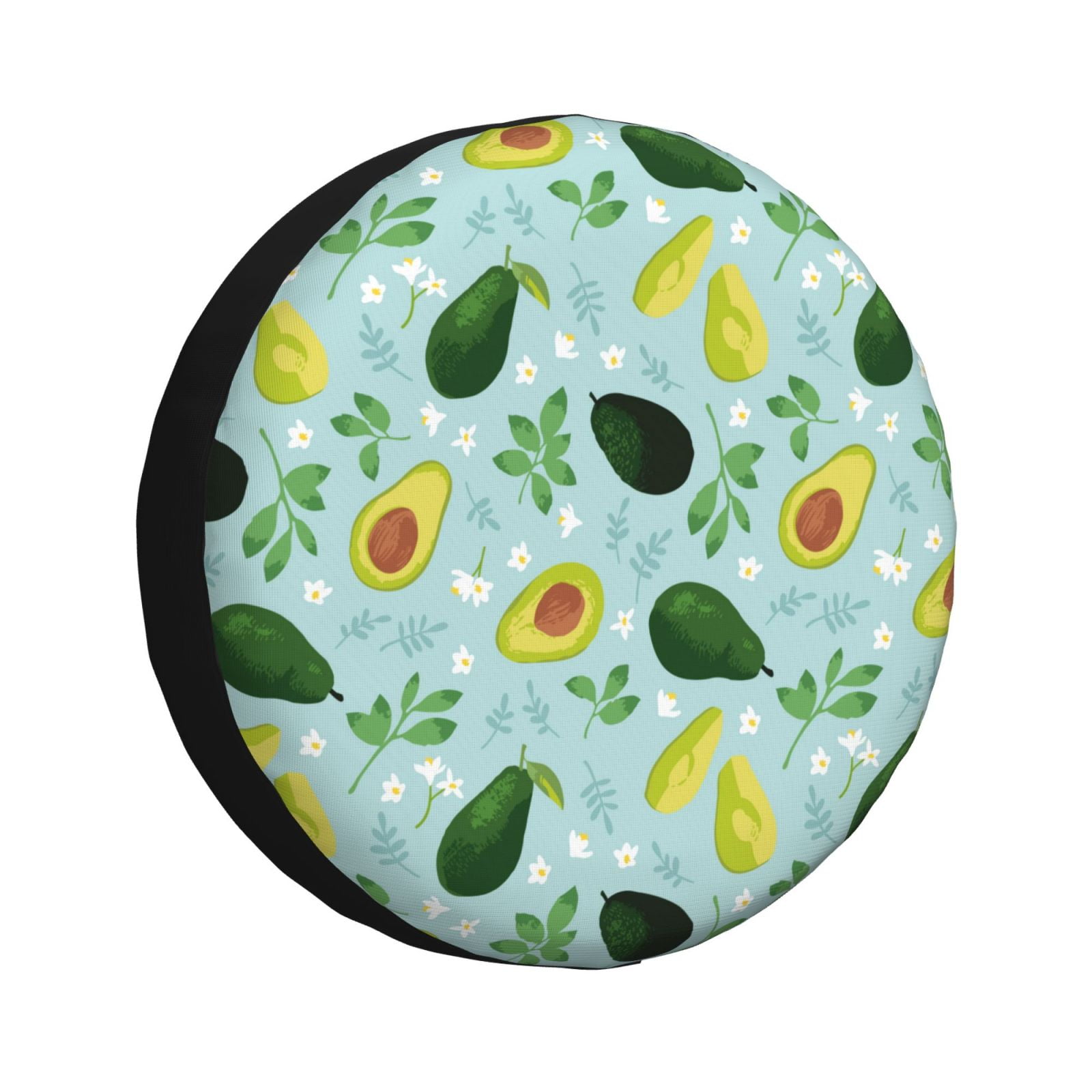 Luyuia Avocado Flowers And Leaves Print Waterproof Leather Tire Cover, Durable Wheel Protector ...
