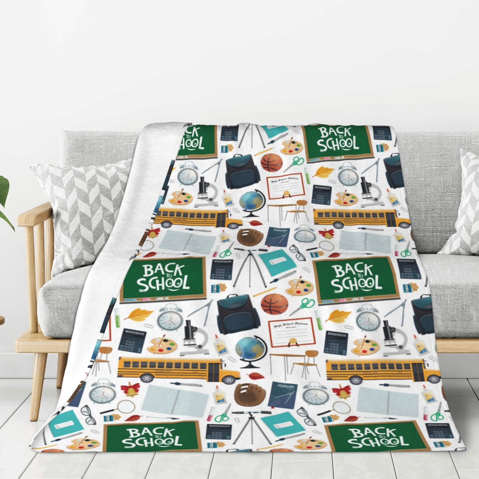 Luyuia Back To School A Pattern Soft Throw Blanket Flannel Fleece ...
