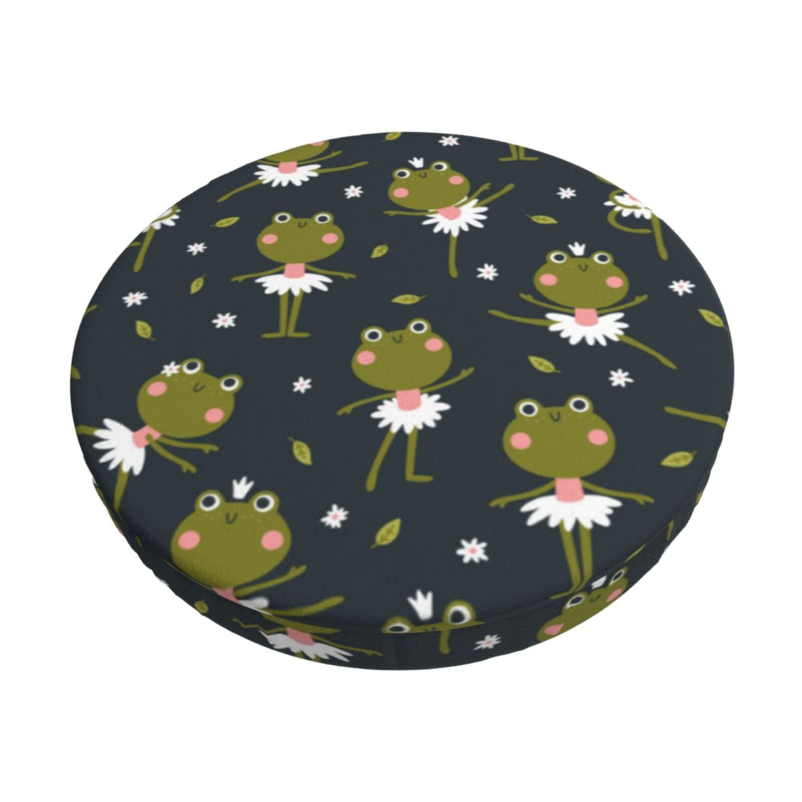 Luyuia Ballerina Frogs Print Bar Stool Cover Cushion, Round Seat ...