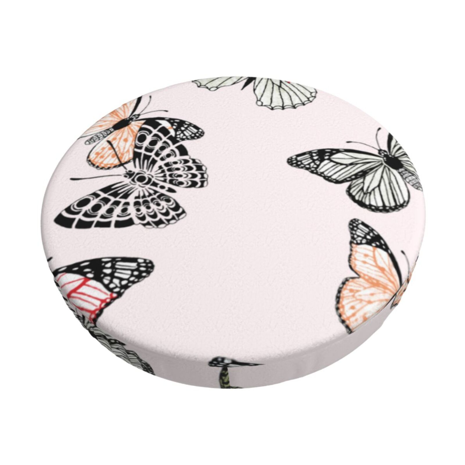 Luyuia Beautiful Butterfly Print Bar Stool Cover Cushion, Round Seat ...