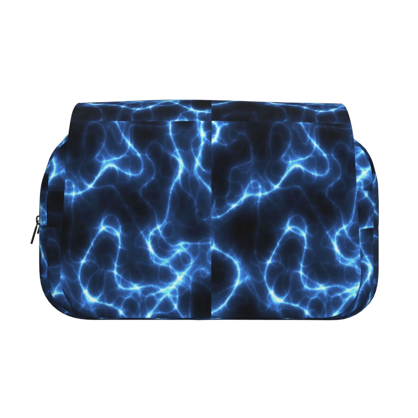 Luyuia Blue Lightning Pattern Double Zipper Pen Case Oxford Clamshell ...