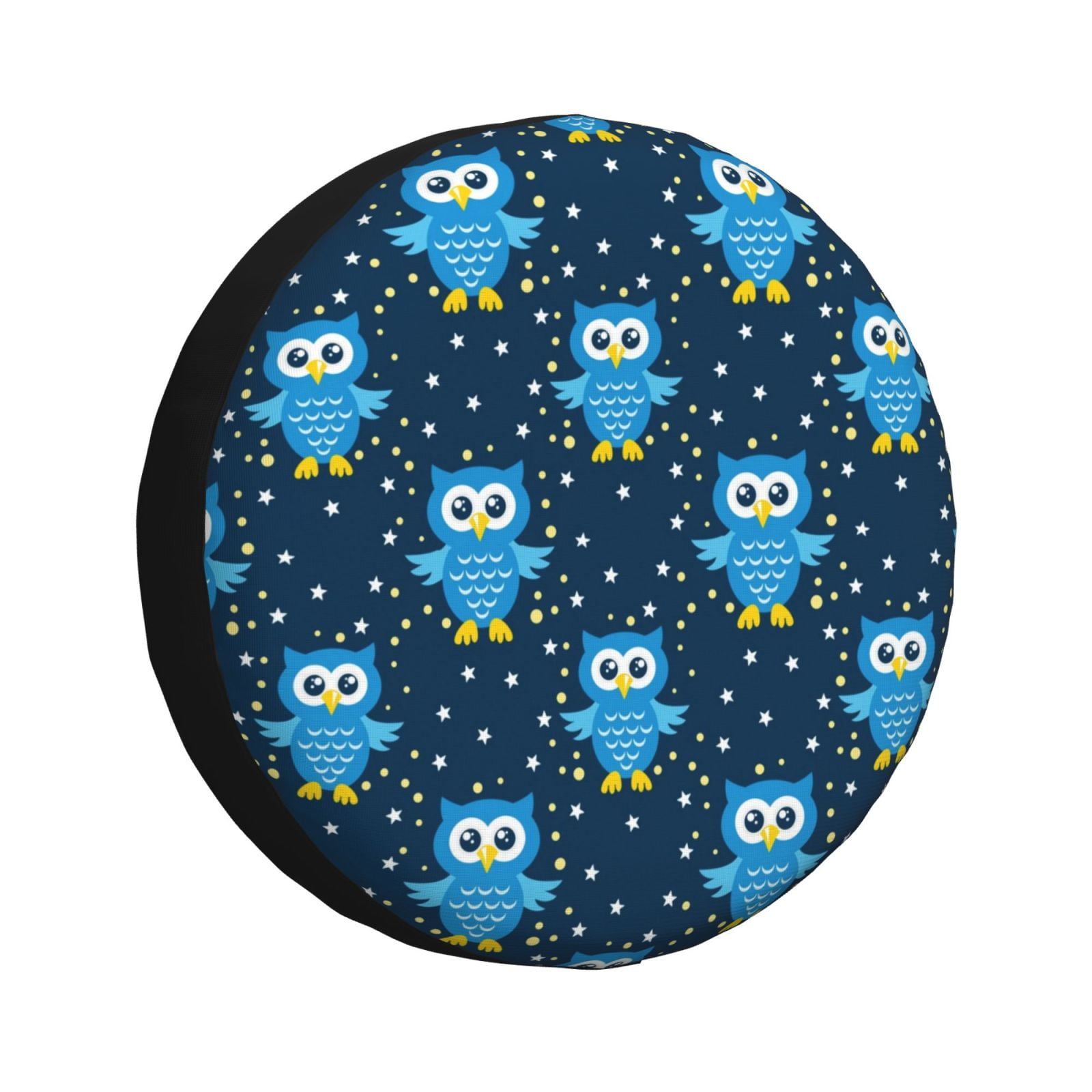 Luyuia Blue Owl Print Waterproof Leather Tire Cover, Durable Wheel ...