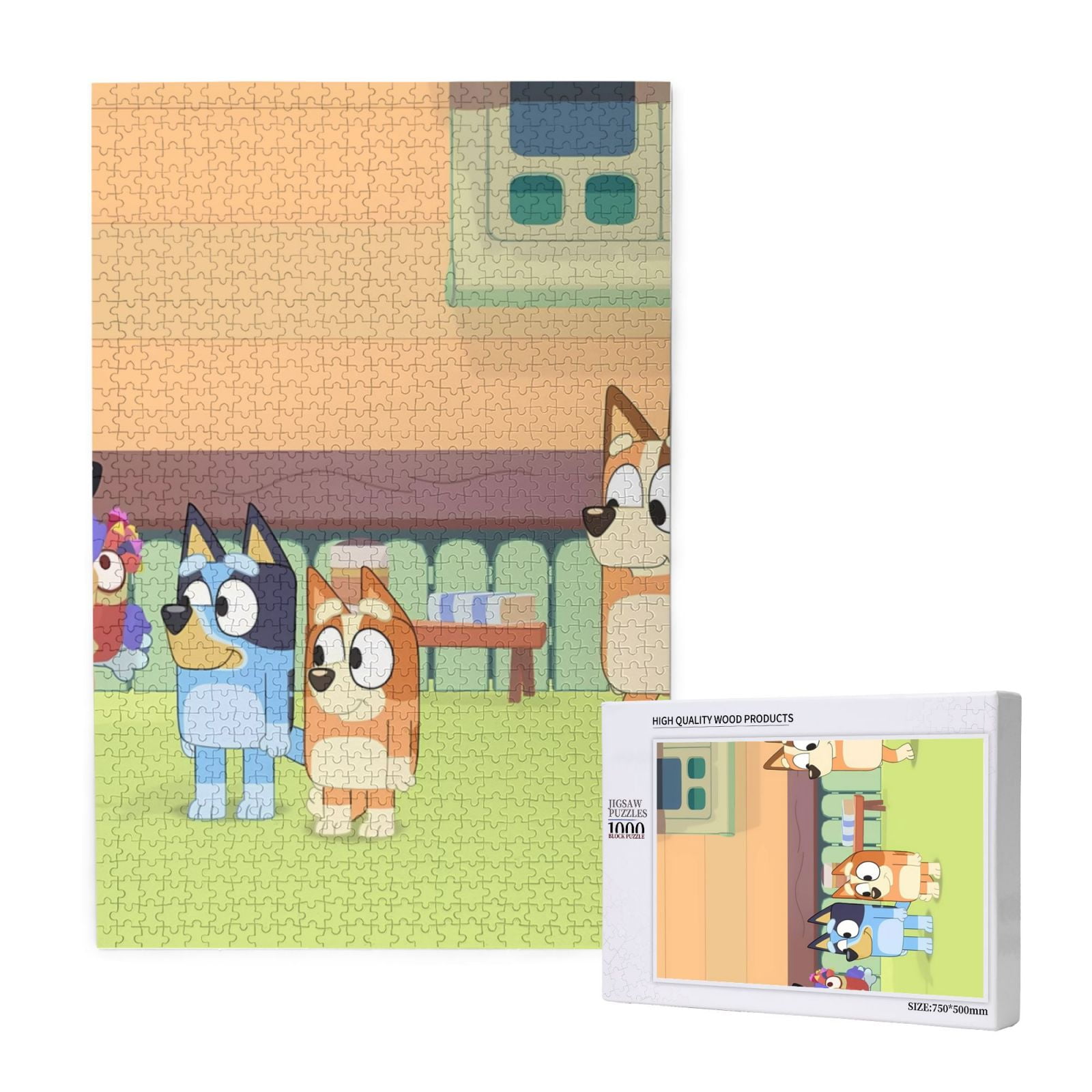 Luyuia Bluey 1000-Piece Printed Jigsaw Puzzle, Vertical Design, Brain ...