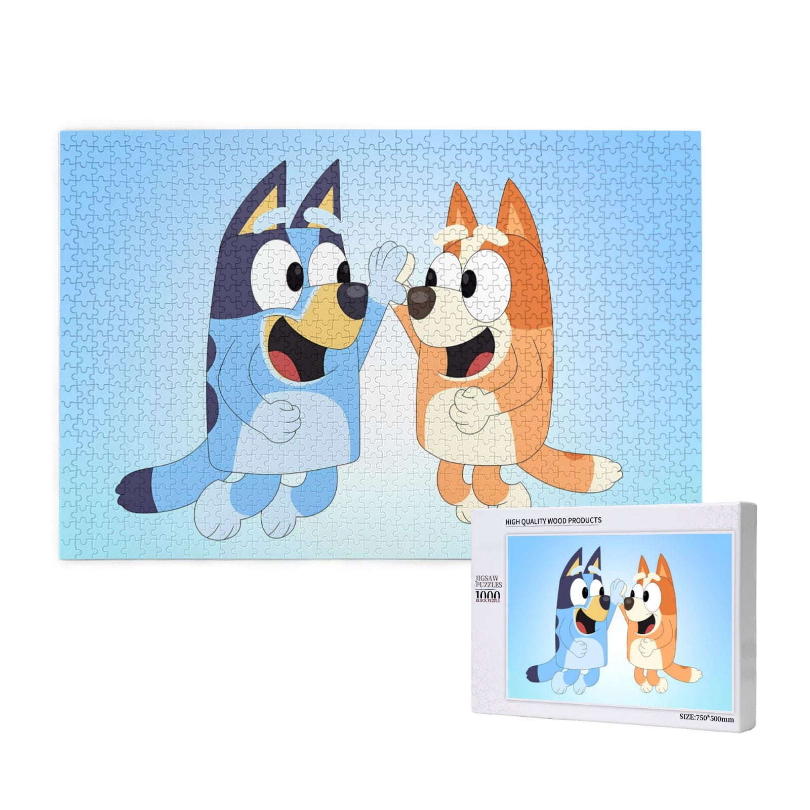 Luyuia Bluey Print 1000-Piece Printed Picture Puzzle, Horizontal Design ...