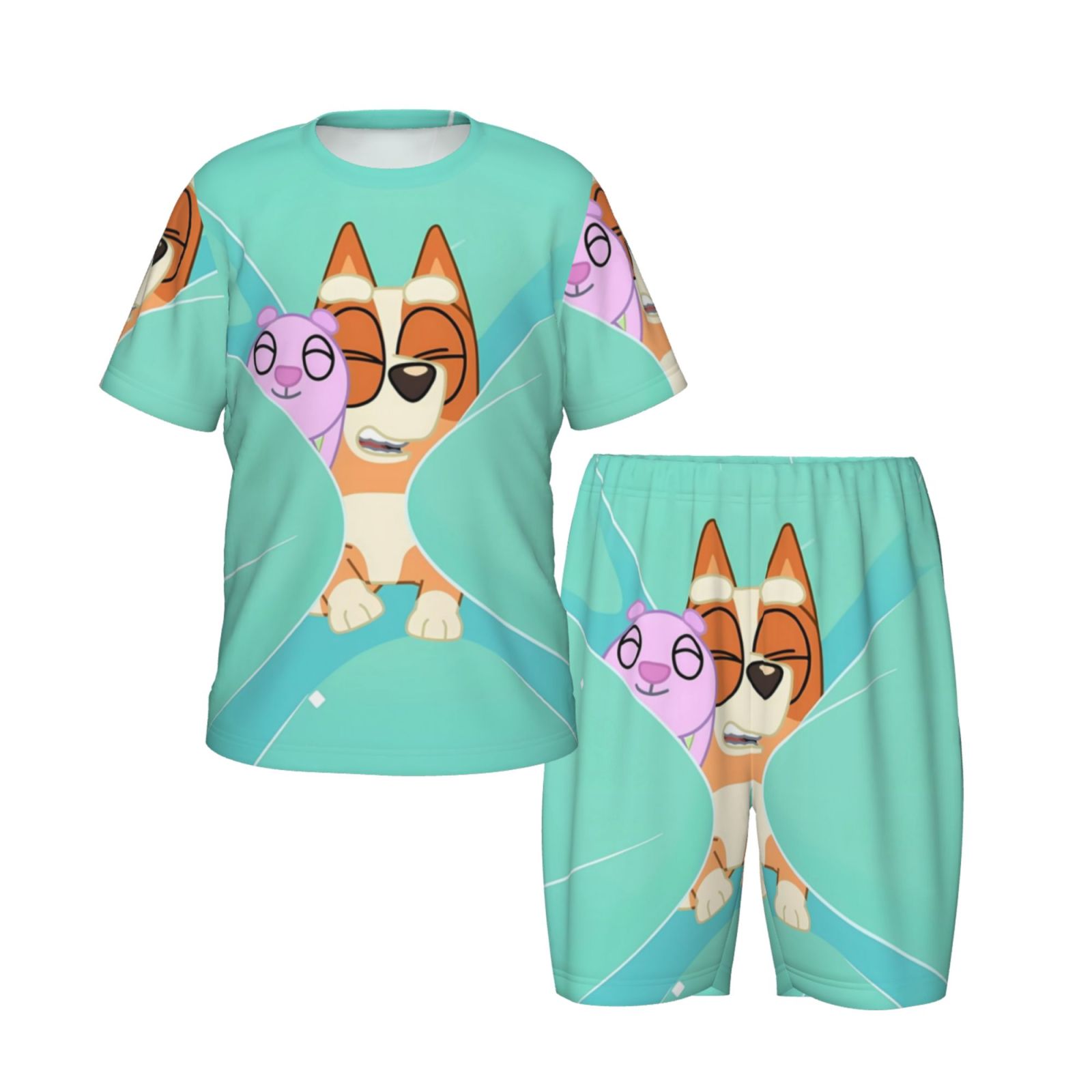 Luyuia Bluey Print Girls' 2-Piece Tie-Dye Pajama Set, Cute Summer ...