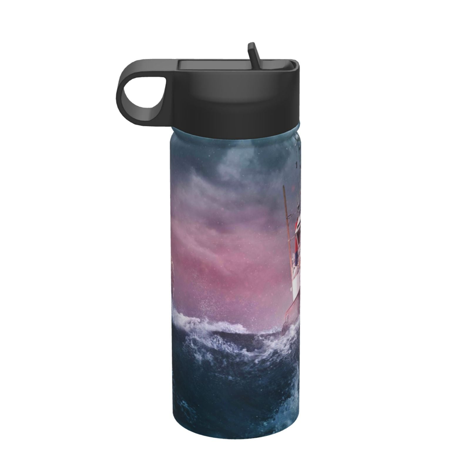Luyuia Boat Lighthouse Storm Waves Print 18oz Sports Insulated Kettle ...