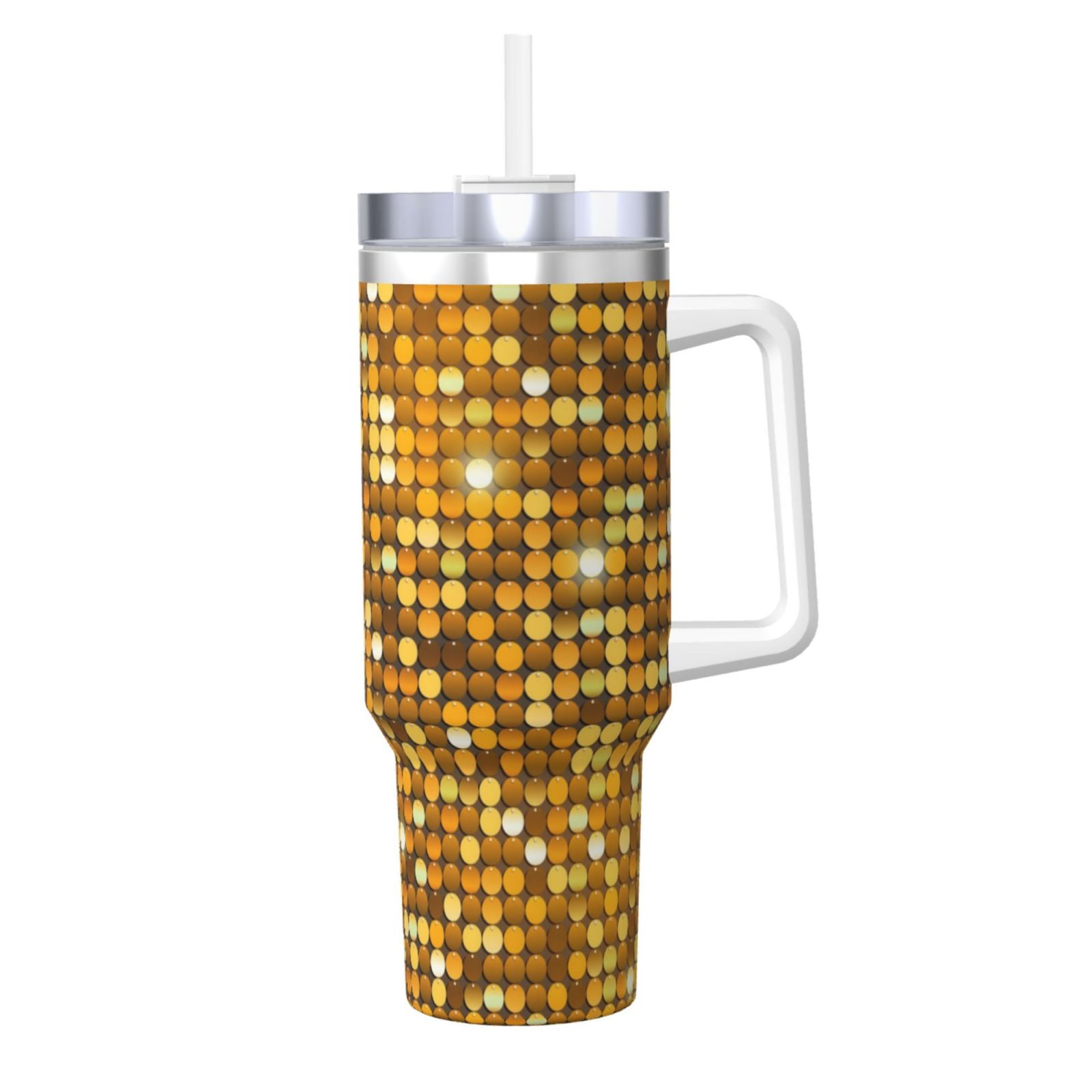 Luyuia Bright Shiny Golden Print Stainless Steel 40OZ Ice Bully Cup ...