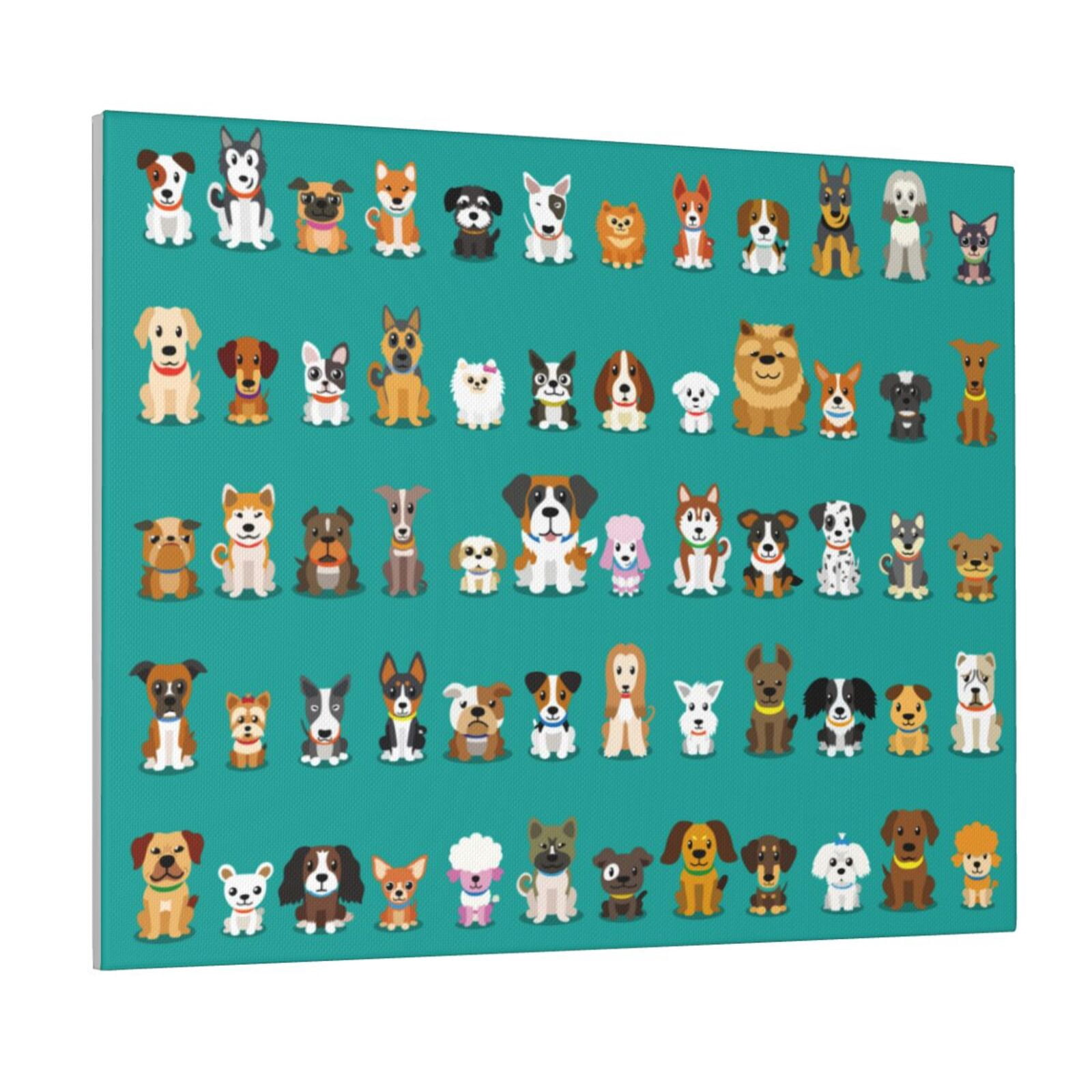 Luyuia Cartoon Dogs Print Canvas Wall Art Print Paintings Modern ...