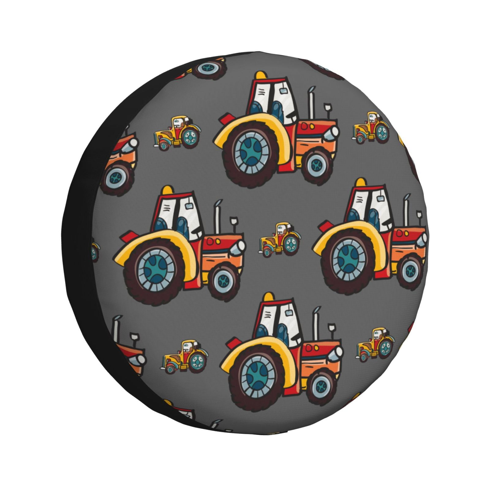Luyuia Cartoon Tractor Print Waterproof Leather Tire Cover, Durable ...