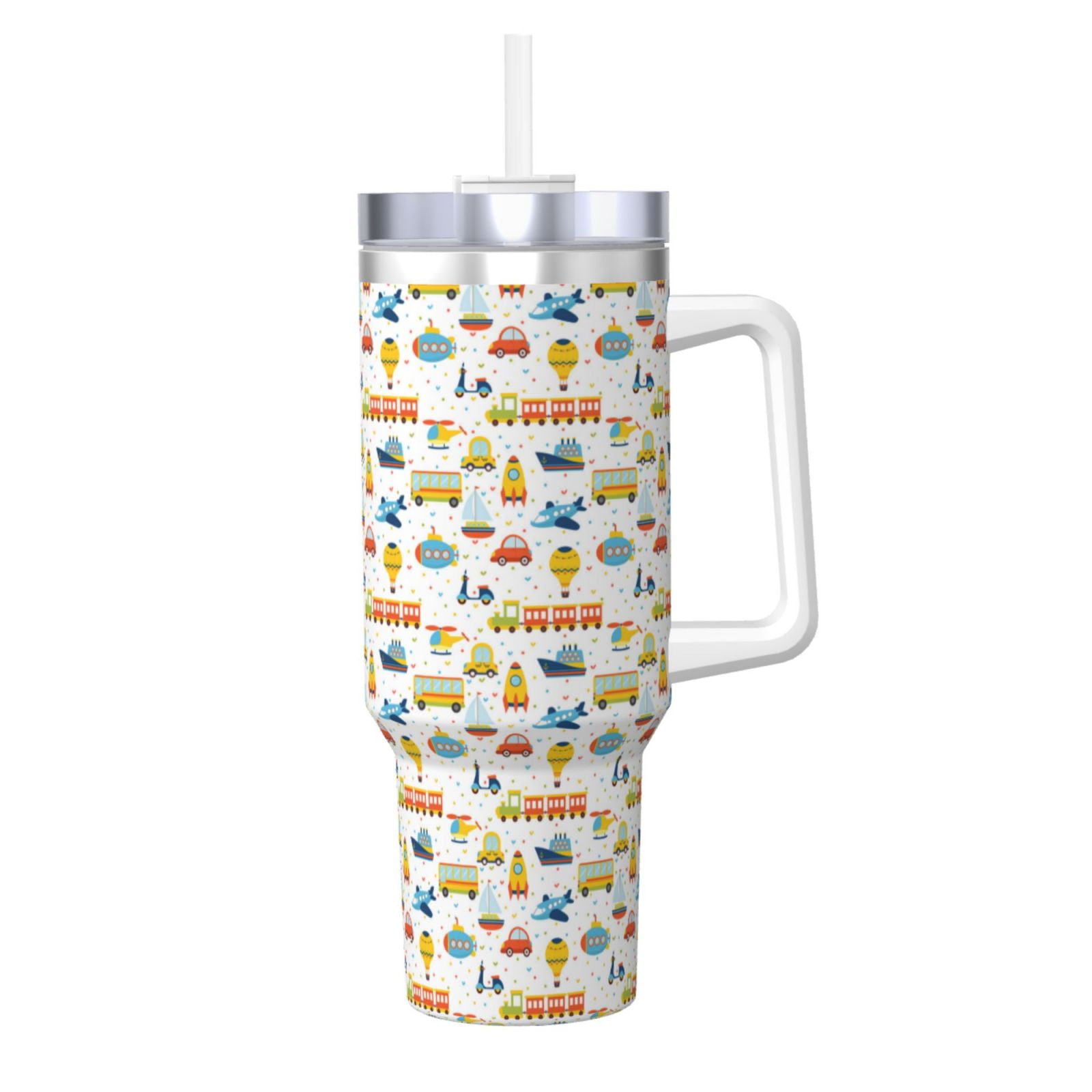 Luyuia Cartoon Transport Print Stainless Steel 40OZ Ice Bully Cup With ...