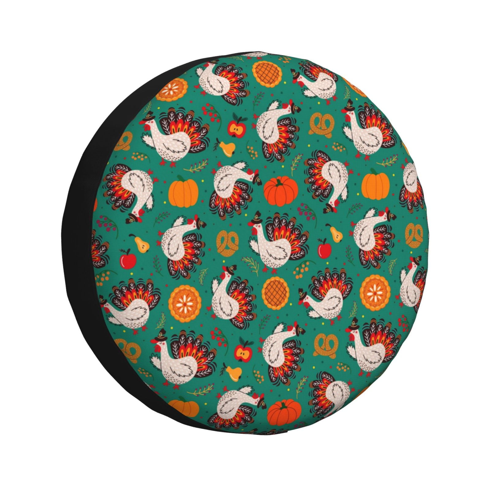 Luyuia Cartoon Turkey Print Waterproof Leather Tire Cover, Durable ...