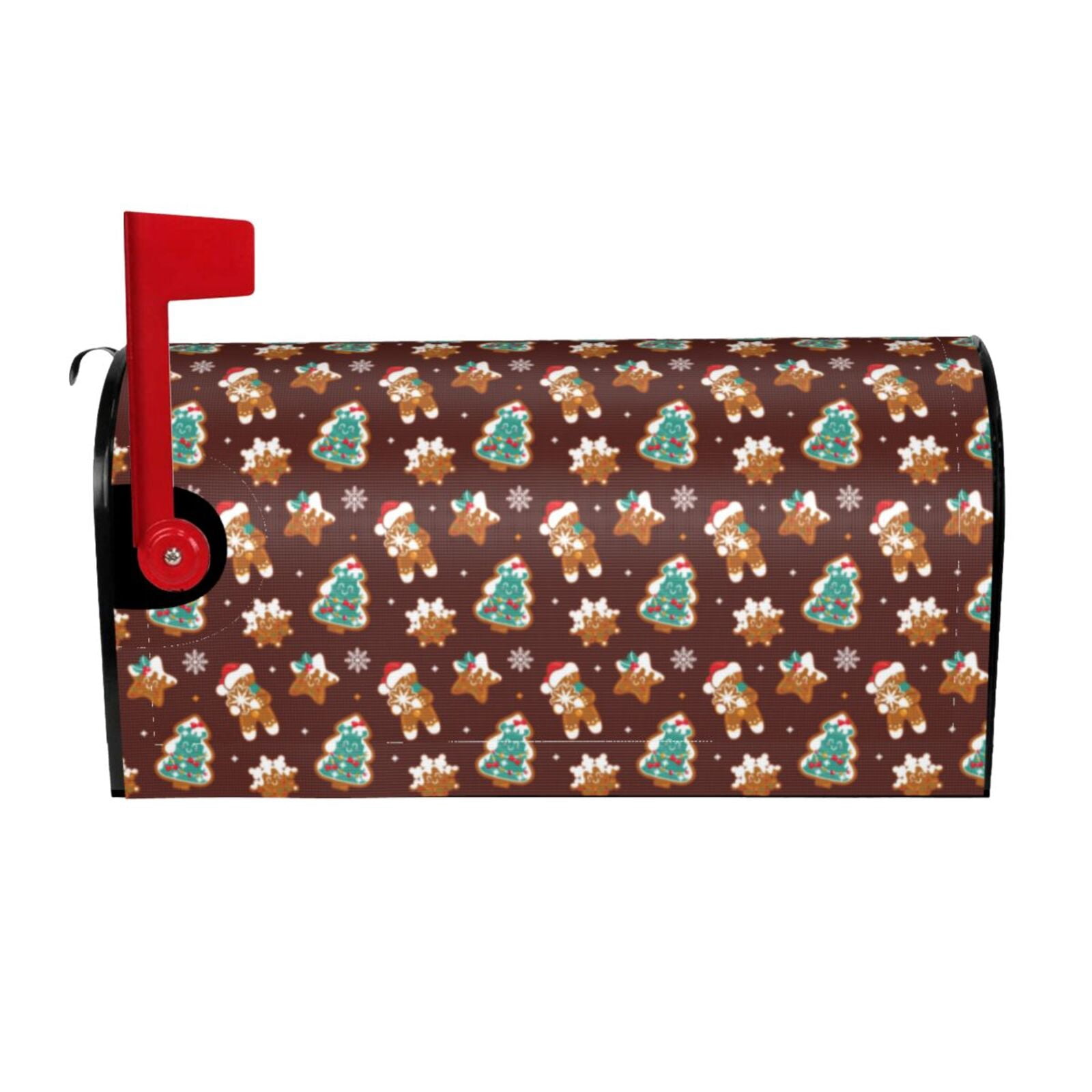 Luyuia Christmas Gingerbread Print Magnetic Winter Mailbox Cover ...