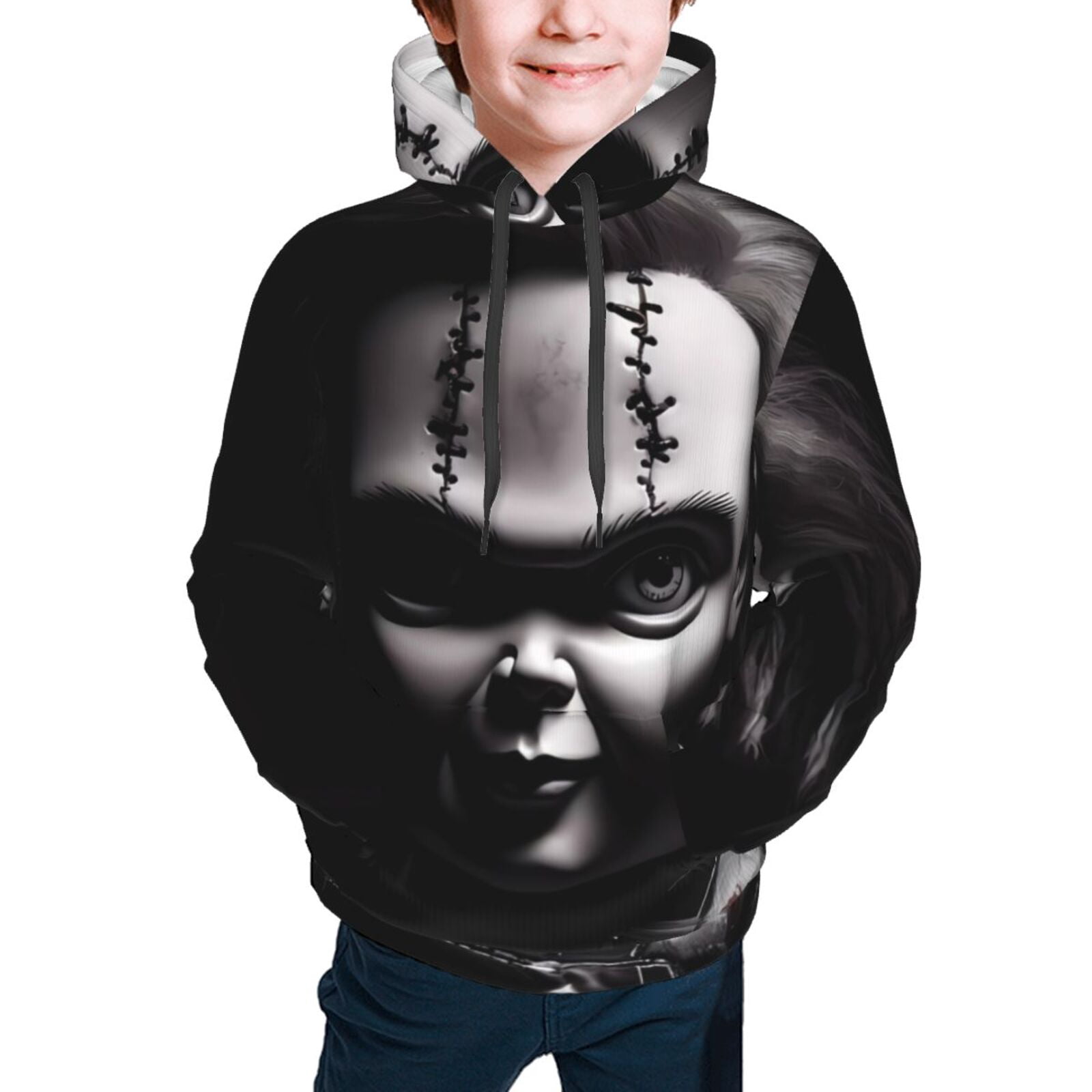 Luyuia Chucky Print Quality Kids Hooded Pullover Sweatshirt, Youth ...