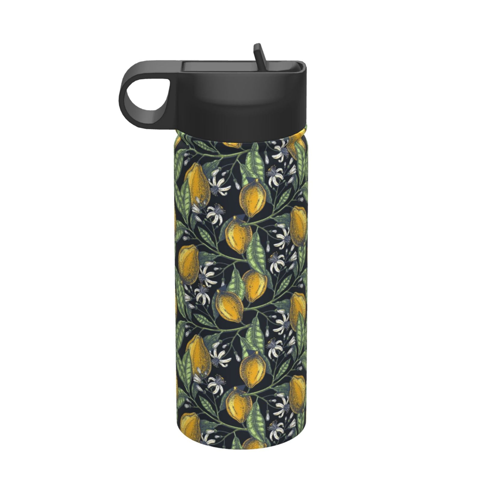 Luyuia Citrus Fruits Elegant Lemons Print 18oz Sports Insulated Kettle ...