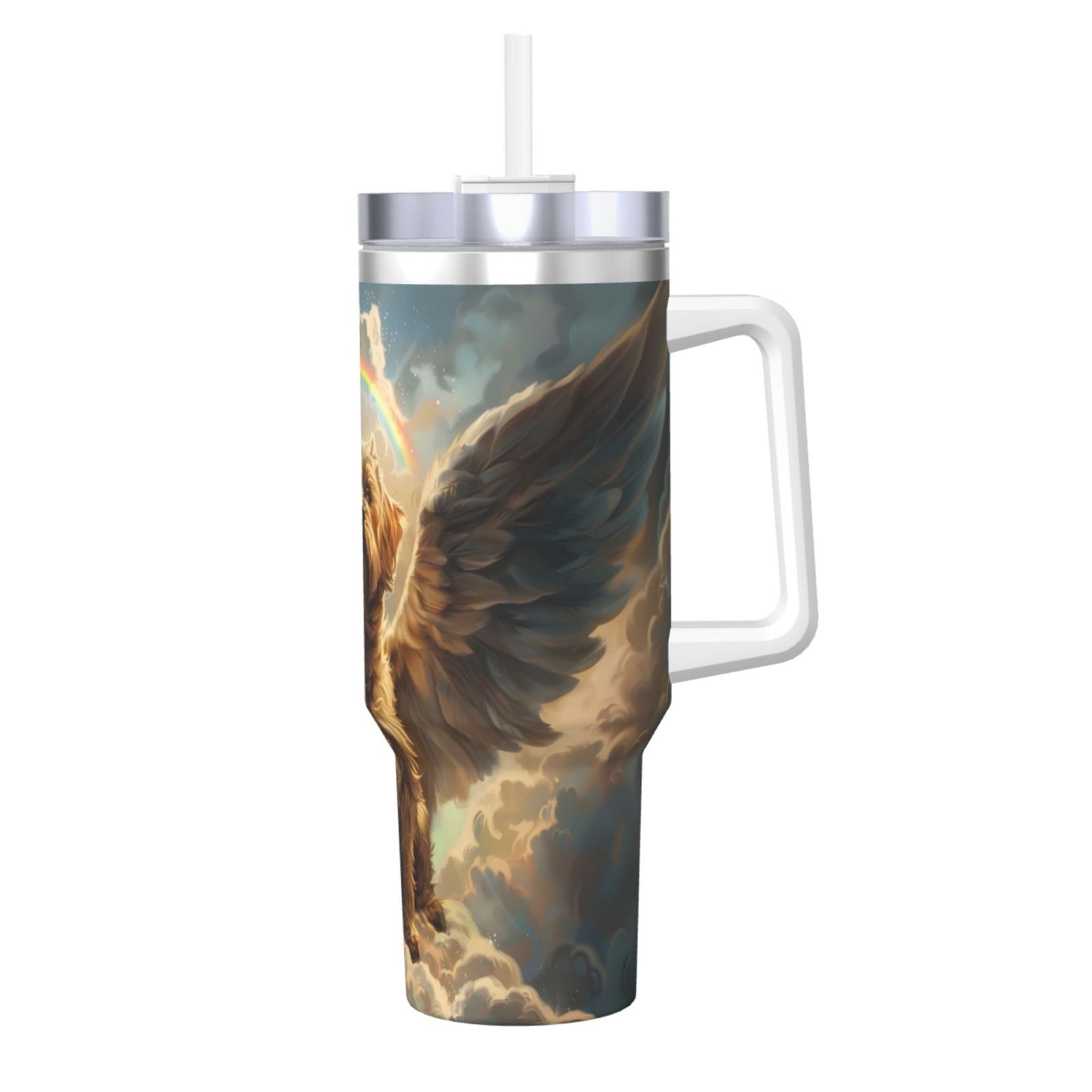Luyuia Cloud Rainbow Winged Dog Print Stainless Steel 40OZ Ice Bully ...