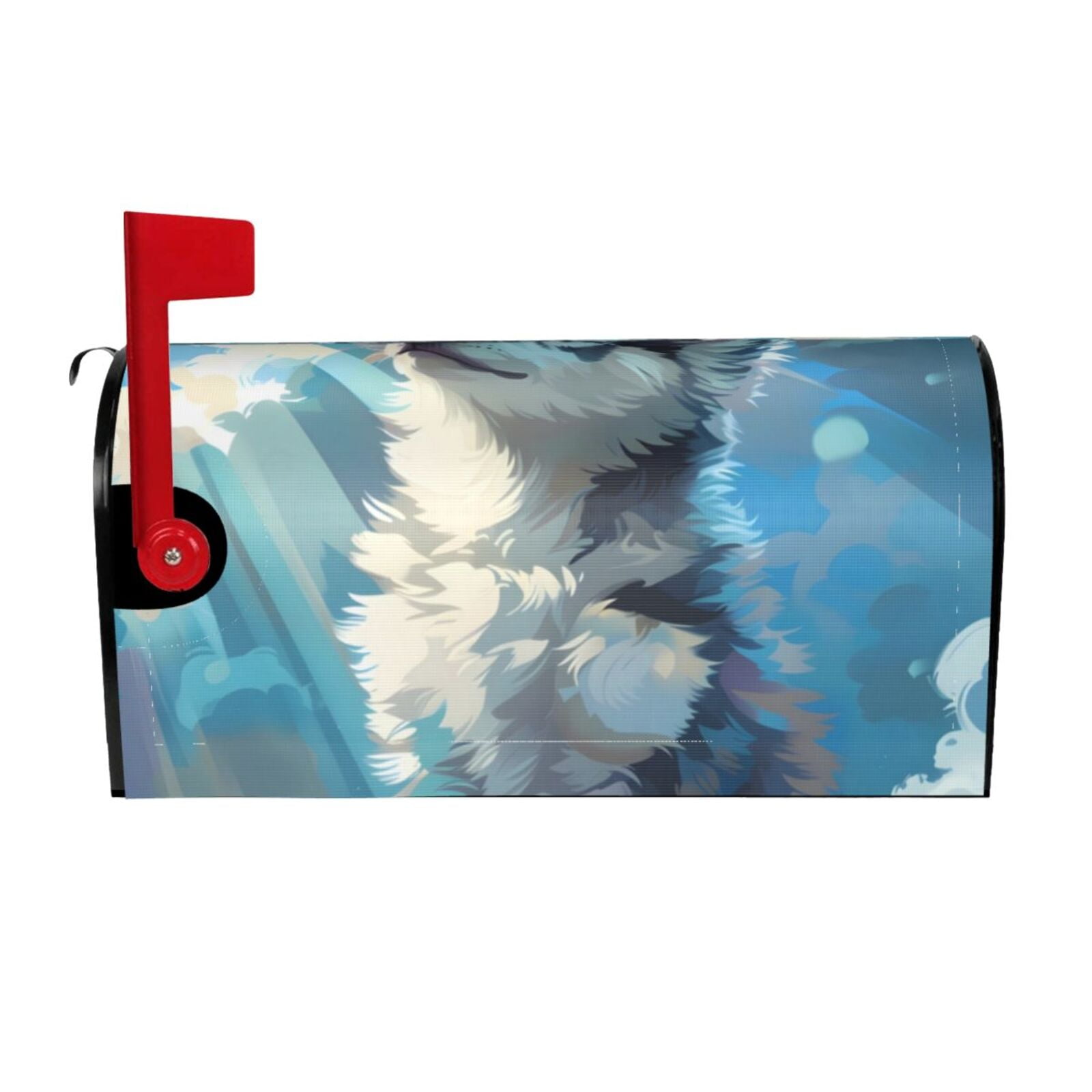 Luyuia Cloud Sunshine Puppy Print Magnetic Winter Mailbox Cover ...