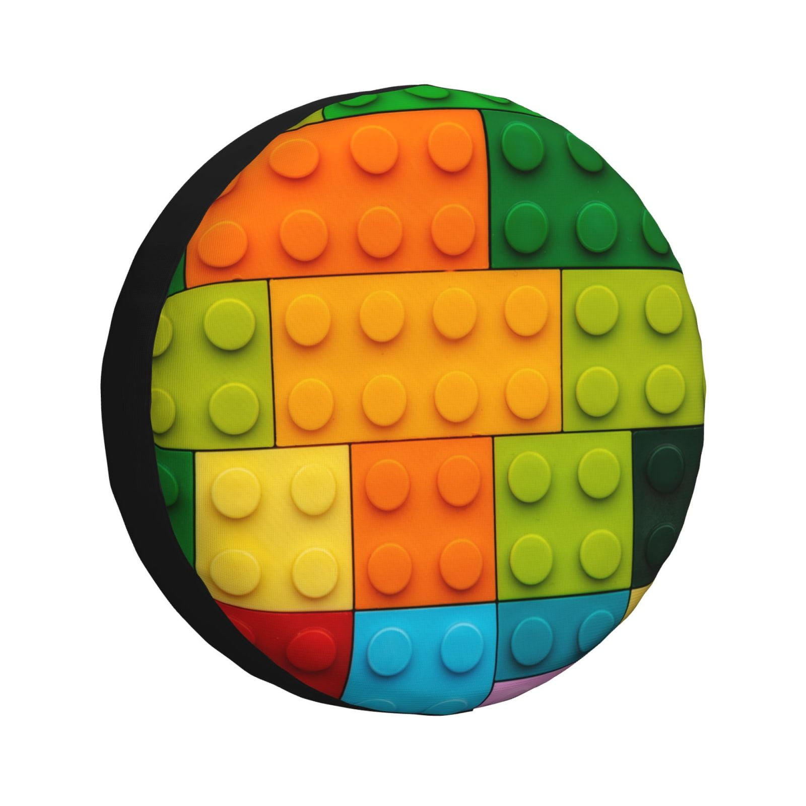 Luyuia Colorful Building Blocks Print Waterproof Leather Tire Cover ...