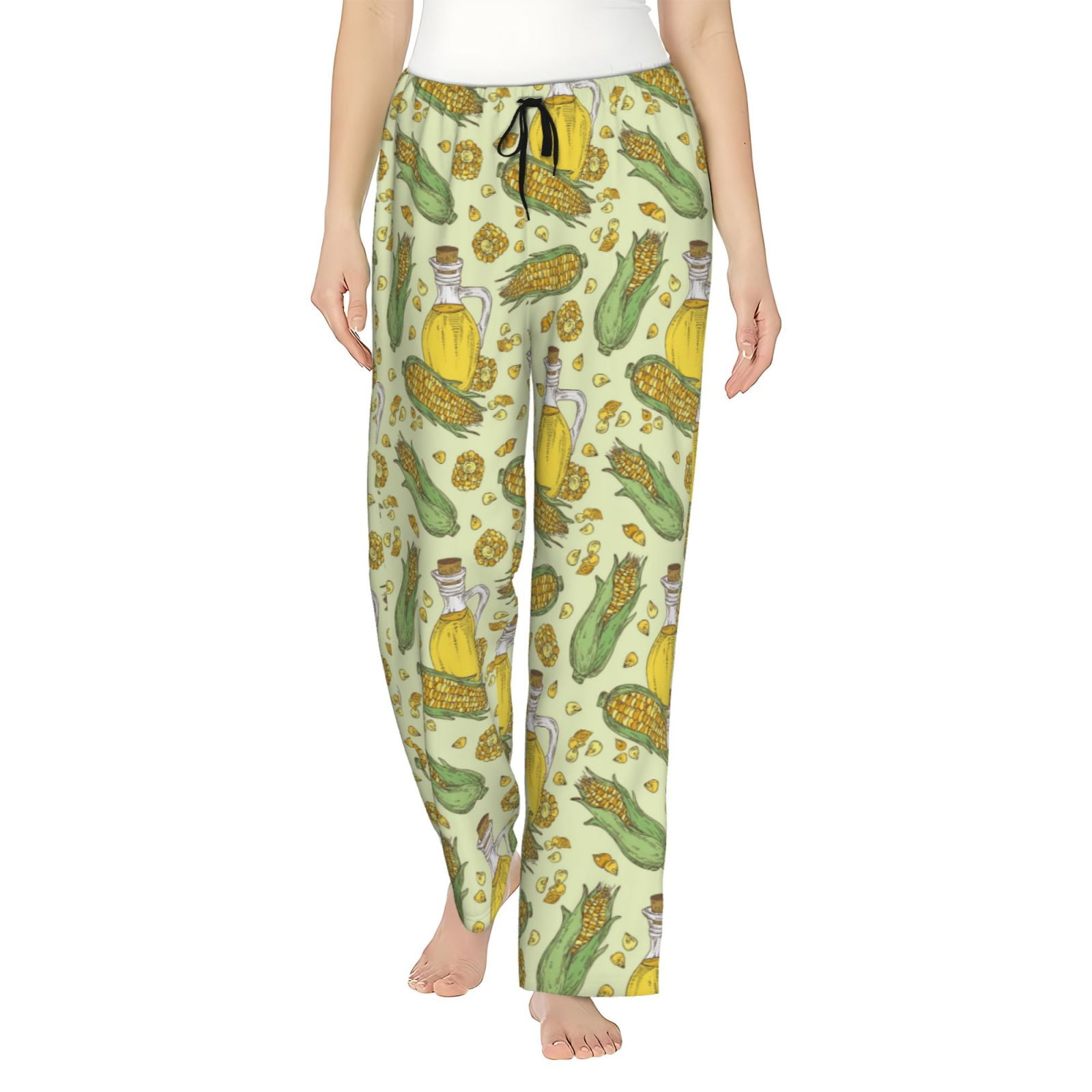 Luyuia Corn And Corn Oil Print Women's Straight-Leg Lounge Pajama Pants ...