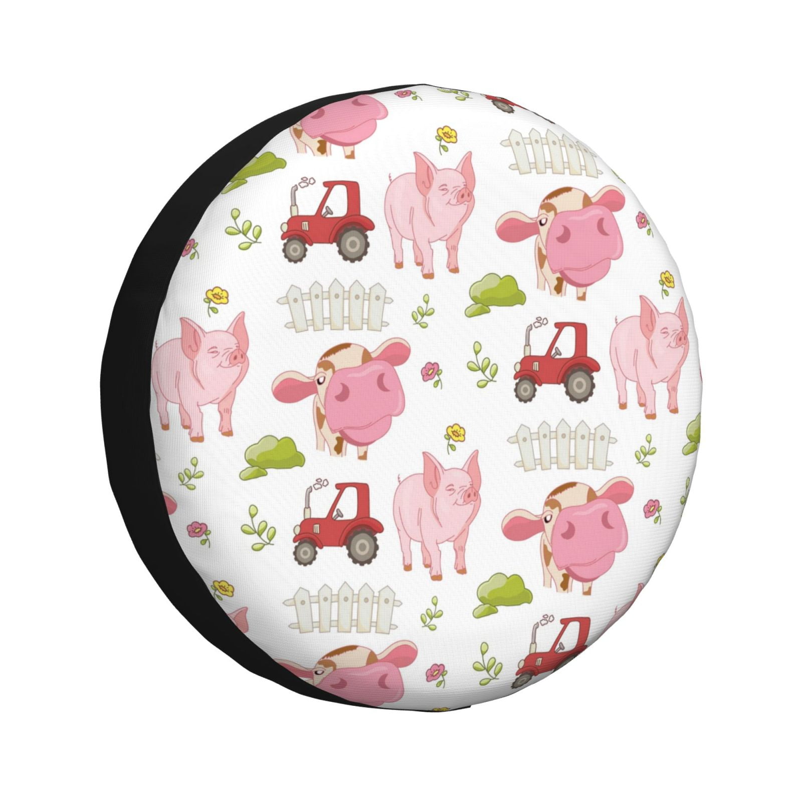 Luyuia Cow And Pig Print Waterproof Leather Tire Cover, Durable Wheel ...