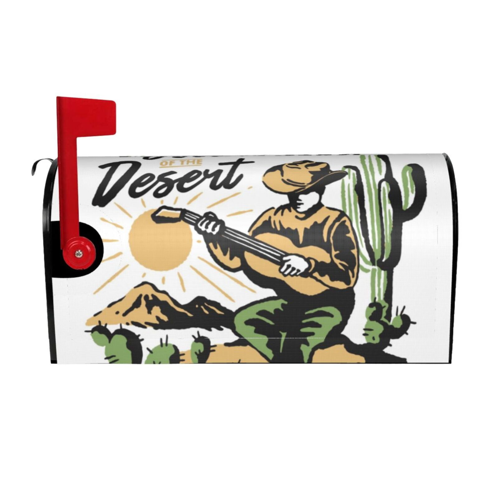 Luyuia Cowboy Playing Guitar Print Magnetic Winter Mailbox Cover ...