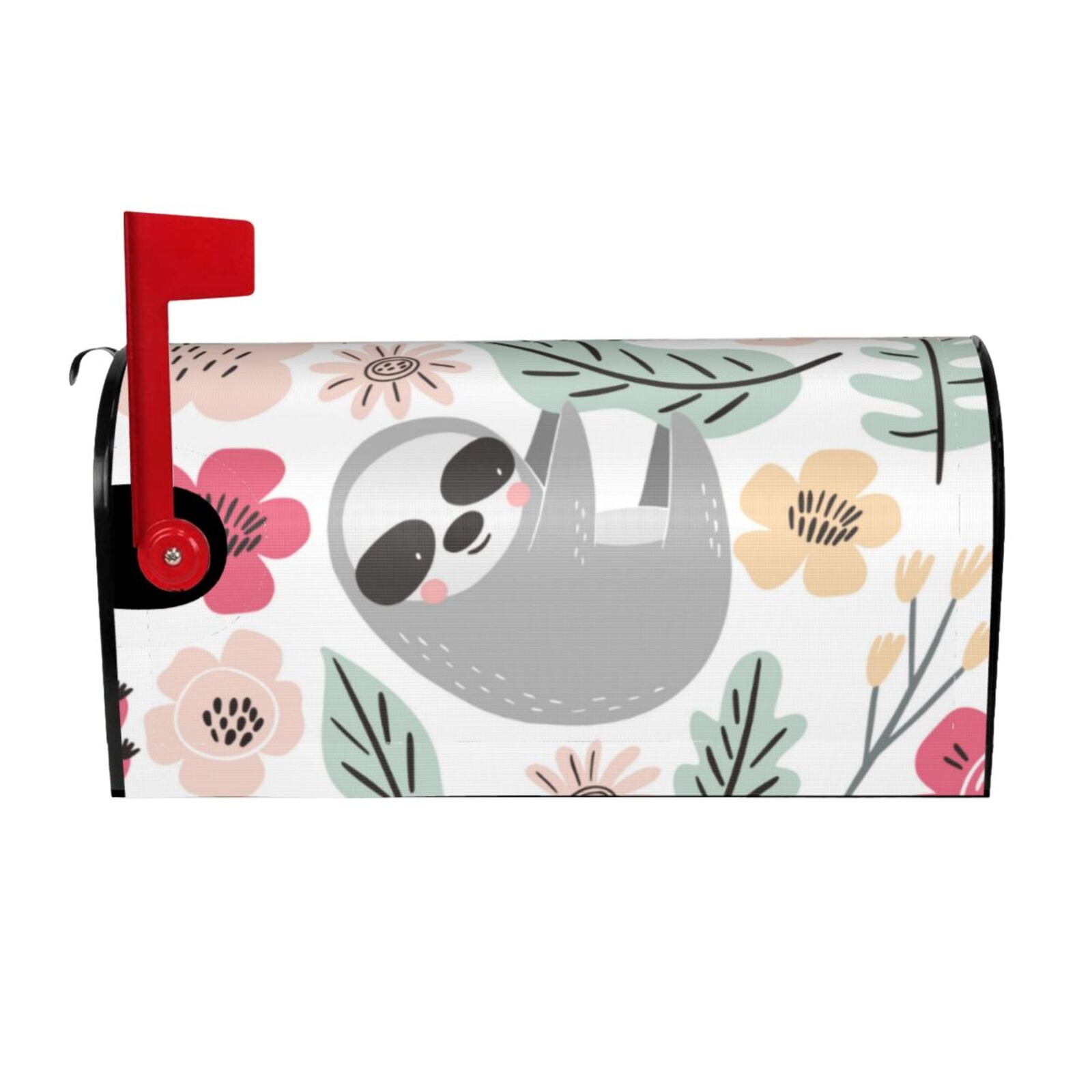 Luyuia Cute Cartoon Sloth Print Magnetic Winter Mailbox Cover ...