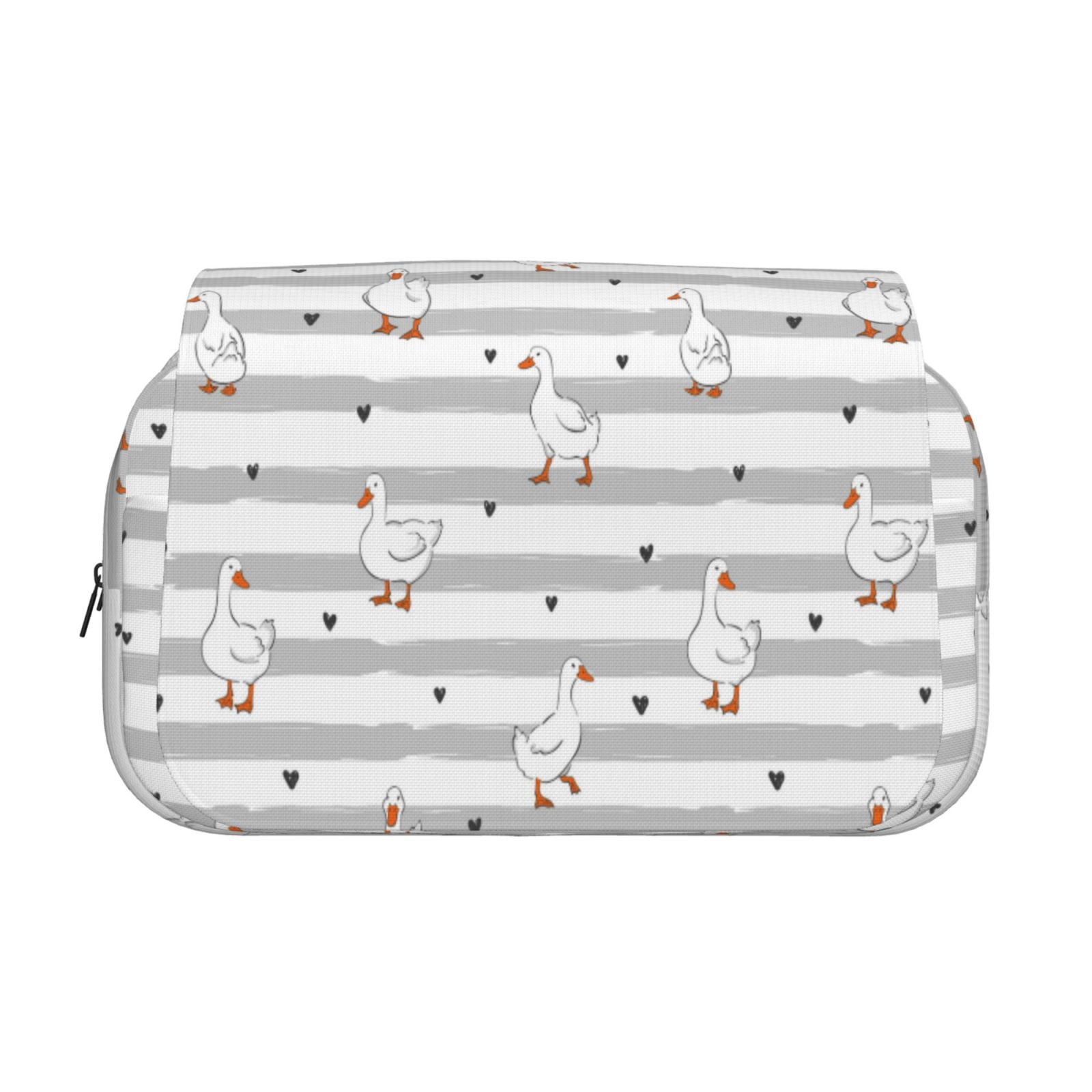 Luyuia Cute Goose Pattern Double Zipper Pen Case Oxford Clamshell ...