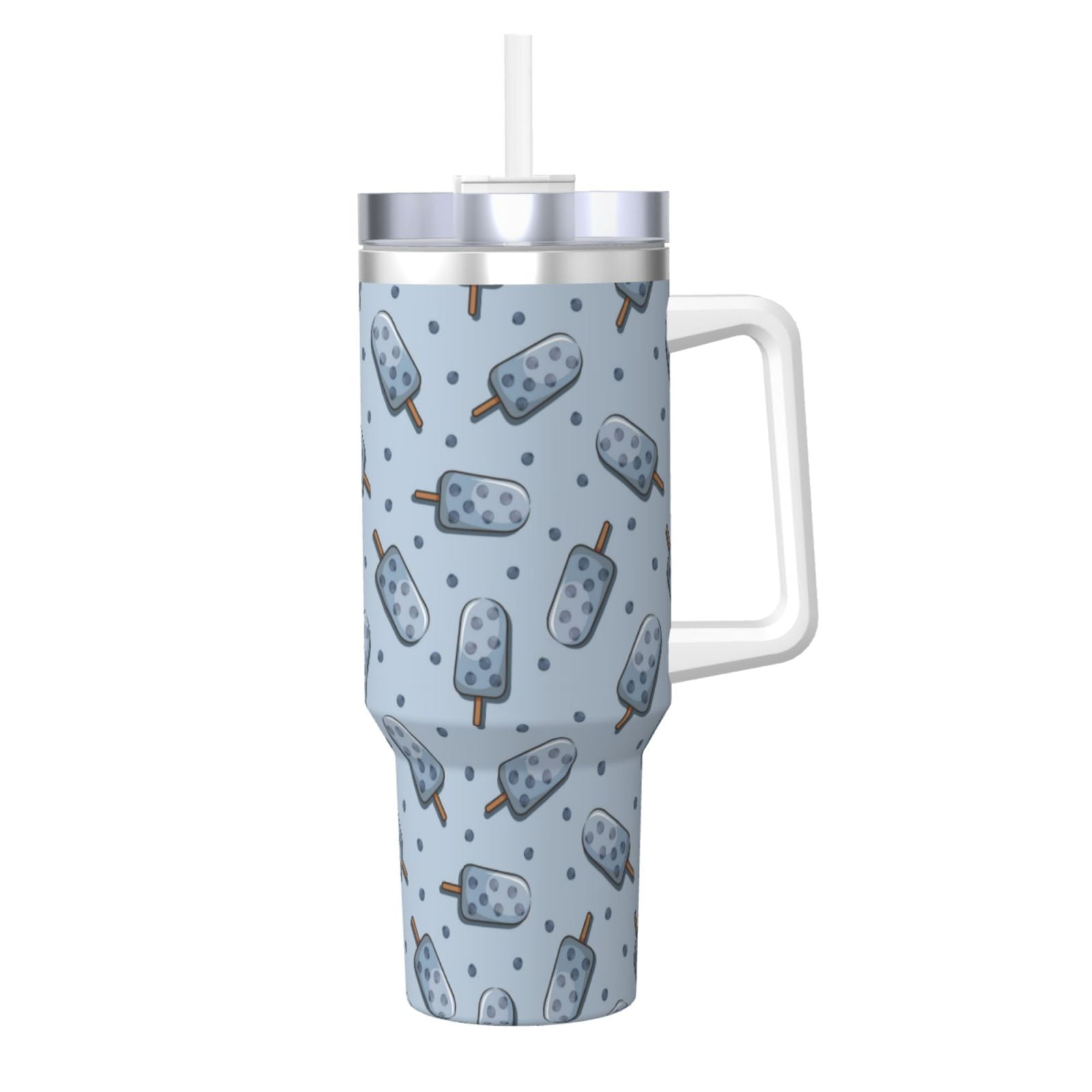 Luyuia Cute Ice Cream Print Stainless Steel 40OZ Ice Bully Cup With ...