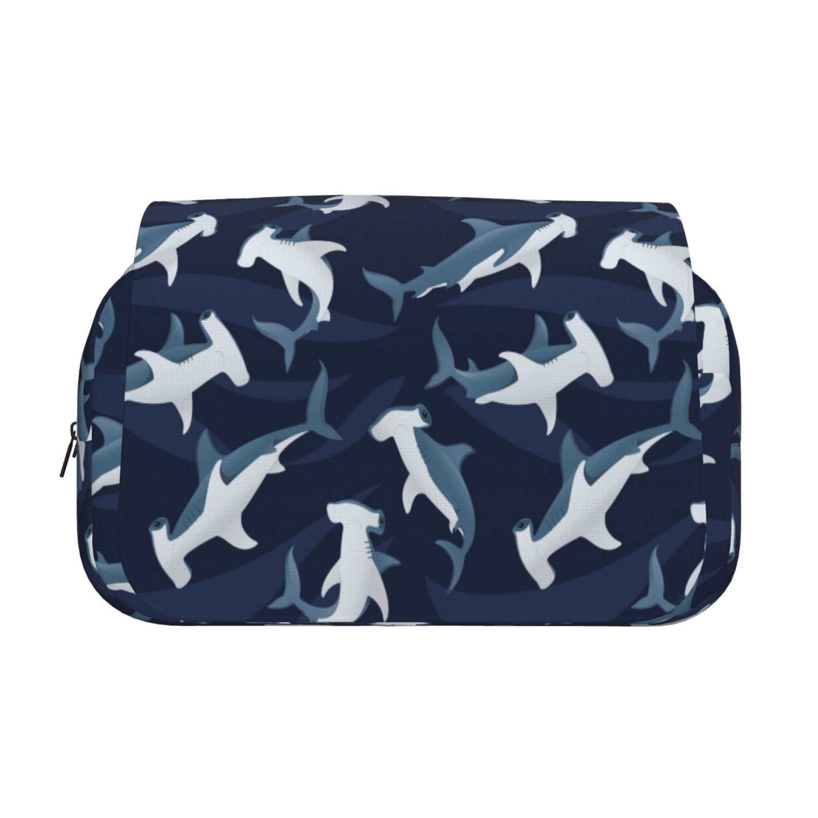 Luyuia Cute Shark Pattern Double Zipper Pen Case Oxford Clamshell ...