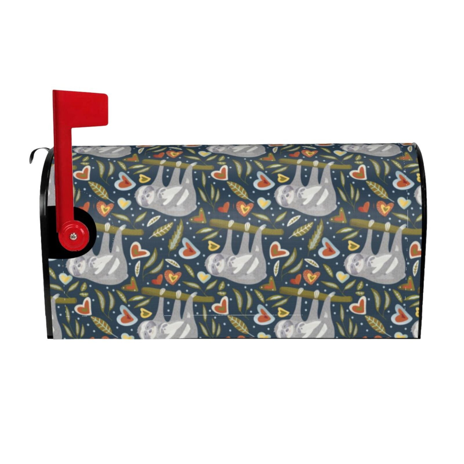 Luyuia Cute Sloth Print Magnetic Winter Mailbox Cover, Decorative ...