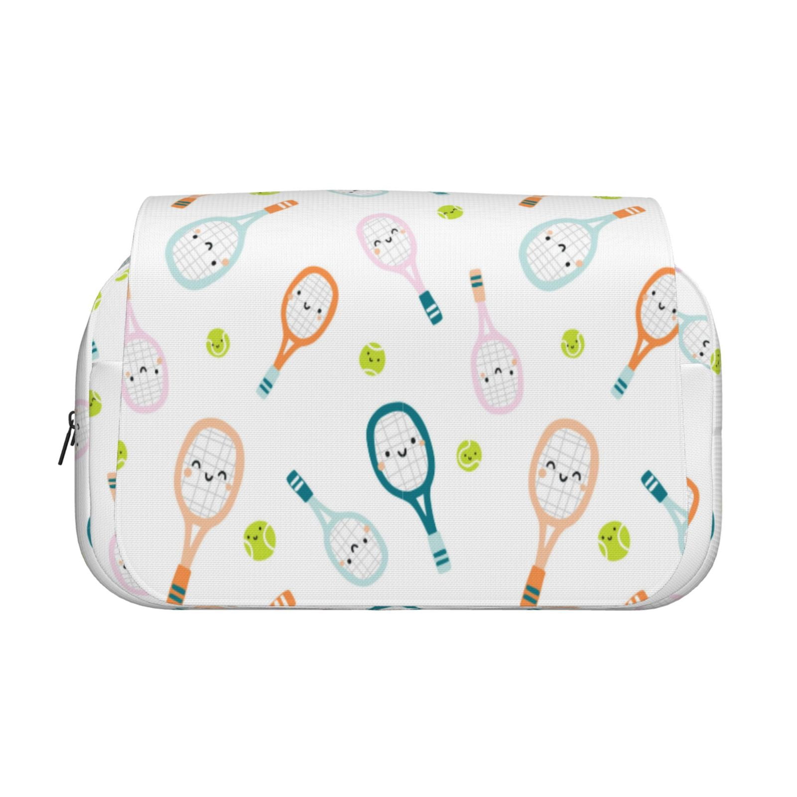 Luyuia Cute Tennis Rackets Pattern Double Zipper Pen Case Oxford ...