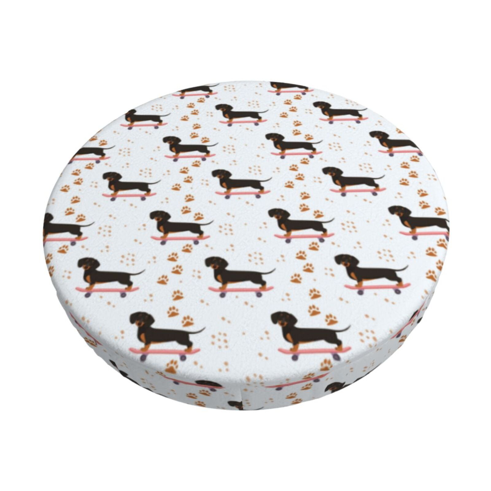 Luyuia Dachshund Dog Print Bar Stool Cover Cushion, Round Seat Cushion ...