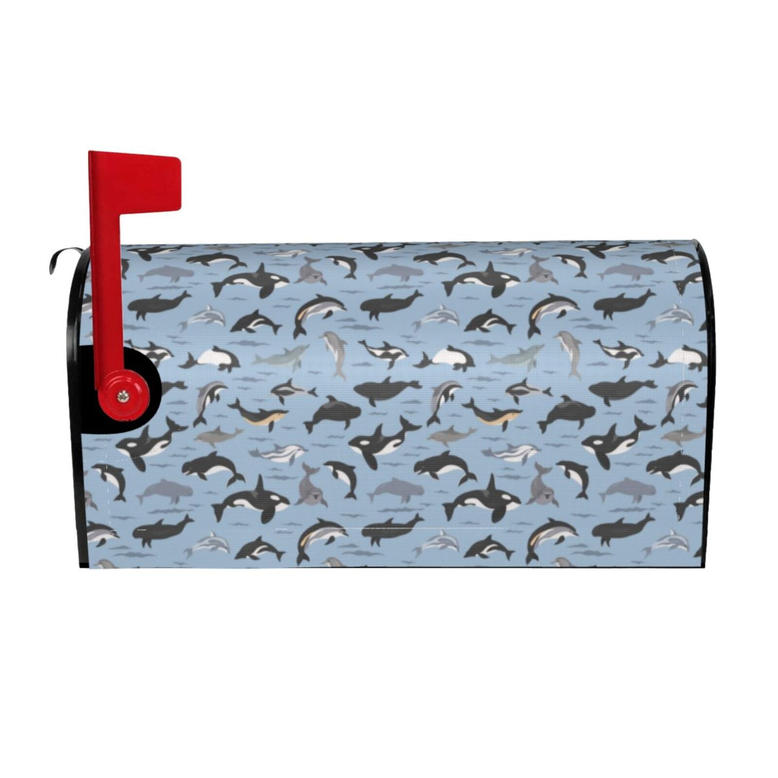 Luyuia Dolphins Print Magnetic Winter Mailbox Cover, Decorative ...