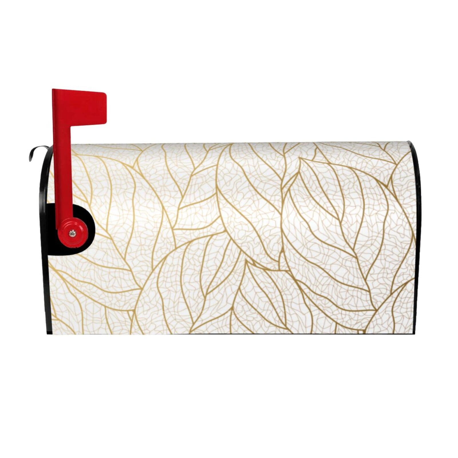 Luyuia Elegant Gold Leaf Pattern Print Magnetic Winter Mailbox Cover ...