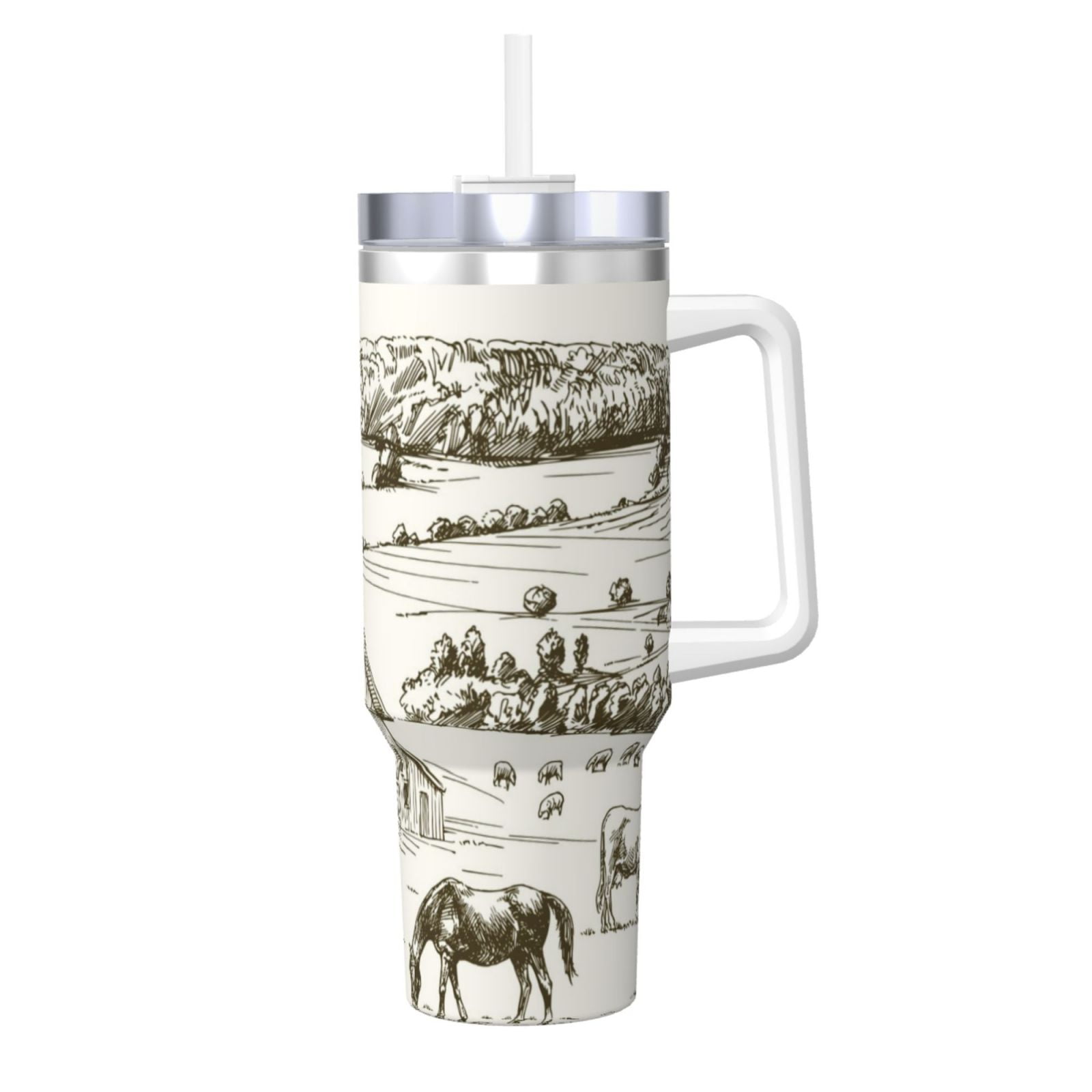 Luyuia Farm Animals 2 Print Stainless Steel 40OZ Ice Bully Cup With ...