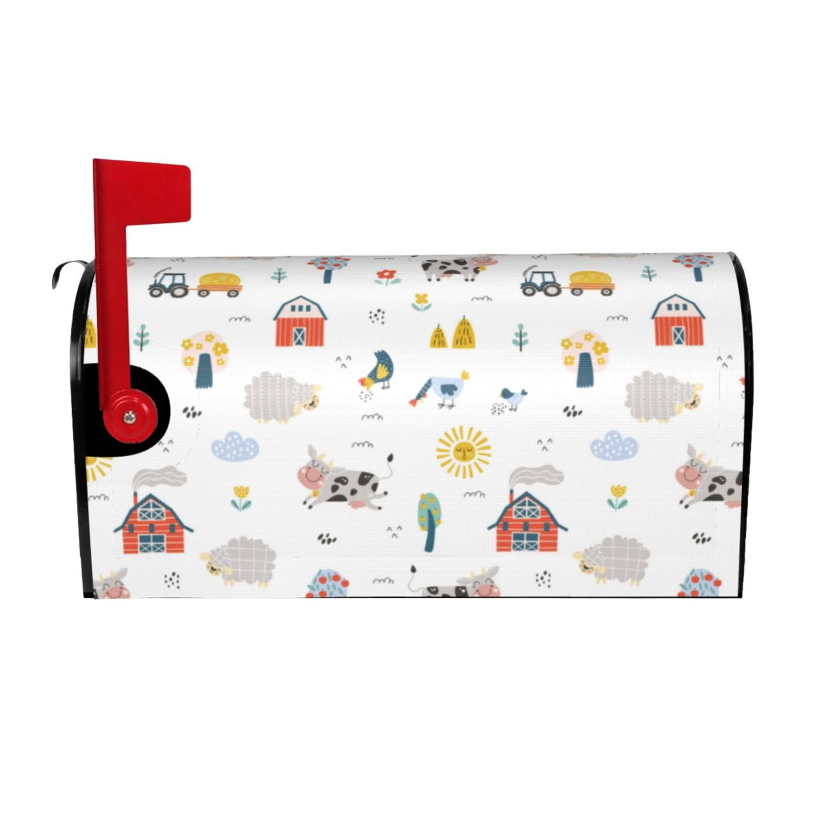 Luyuia Farm Animals Print Magnetic Winter Mailbox Cover, Decorative ...