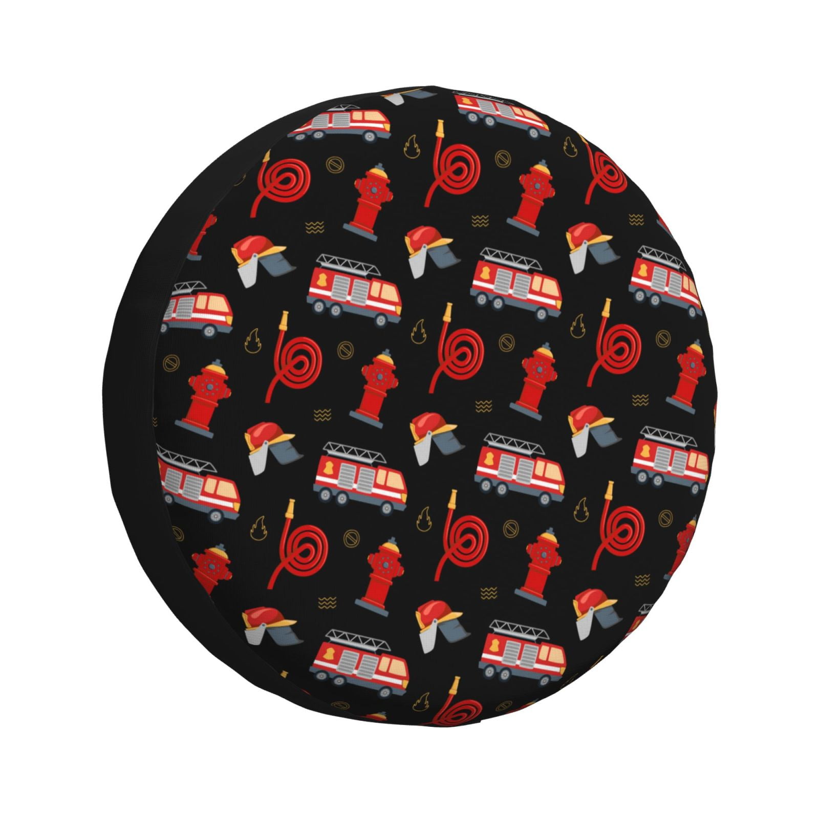 Luyuia Fire Fighting Print Waterproof Leather Tire Cover, Durable Wheel ...