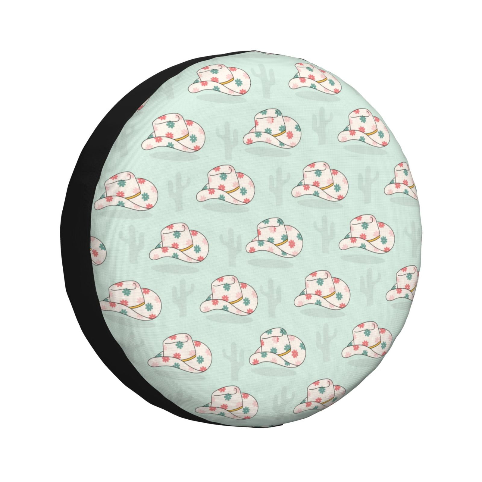 Luyuia Flora Daisy Cactus Print Waterproof Leather Tire Cover, Durable ...