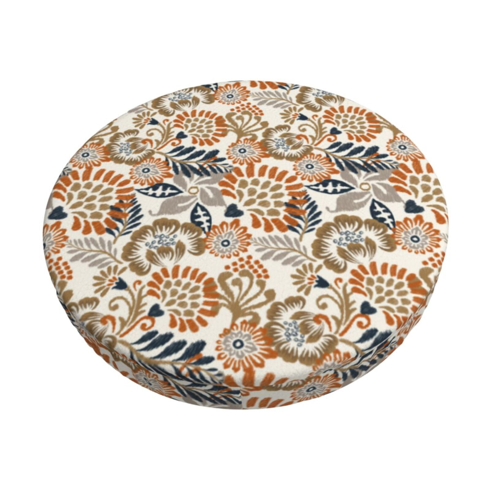 Luyuia Floral Paisley Print Bar Stool Cover Cushion, Round Seat Cushion ...