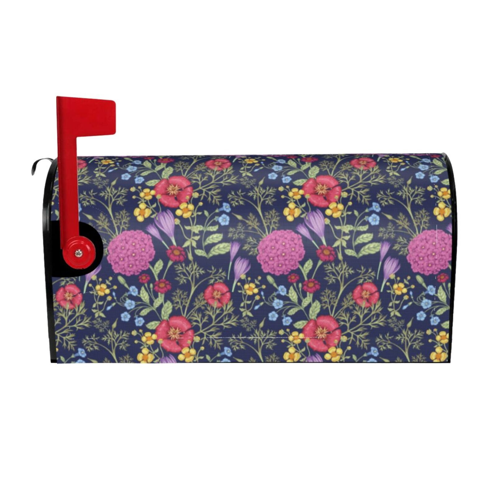 Luyuia Floral Print Magnetic Winter Mailbox Cover, Decorative Christmas ...