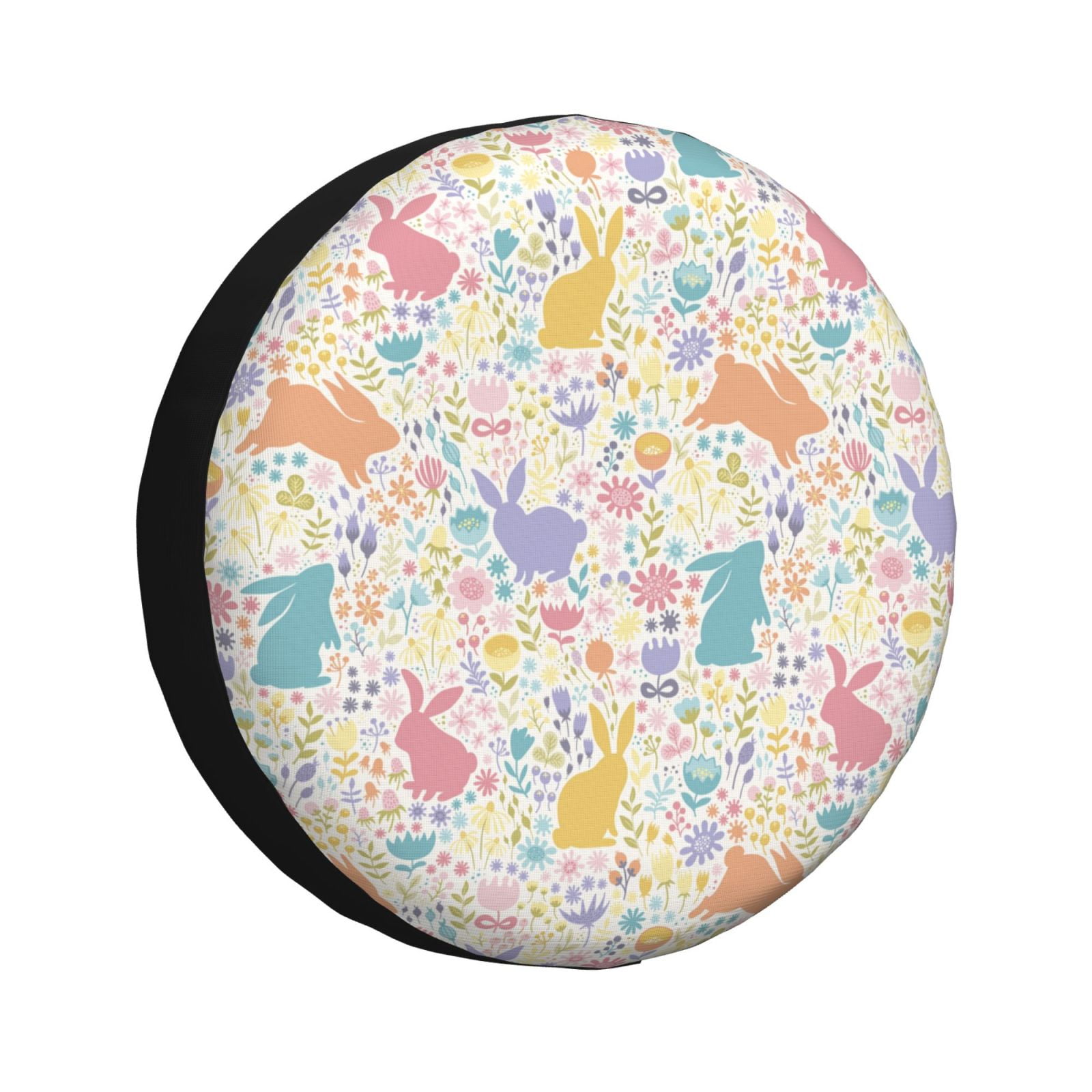 Luyuia Flower Color Rabbit Print Waterproof Leather Tire Cover, Durable ...